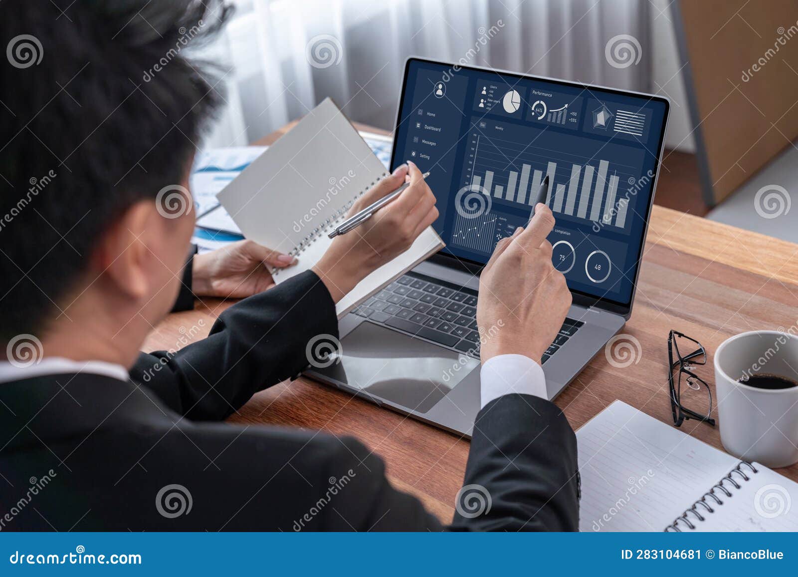 Busy Analyst Team in Office Discuss Data Analysis and Marketing ...