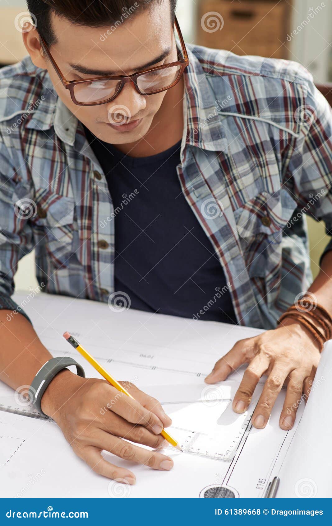 Busy architect stock photo. Image of measuring, vietnamese - 61389668