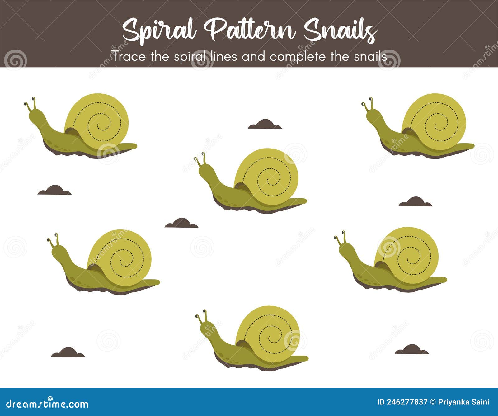 Snail. Preschool Worksheet for Practicing Fine Motor Skills. Stock ...