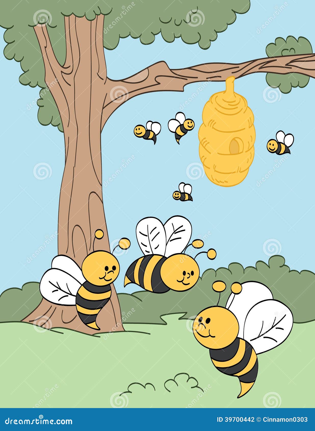 Busy Bees stock vector. Illustration of friends, insect - 39700442