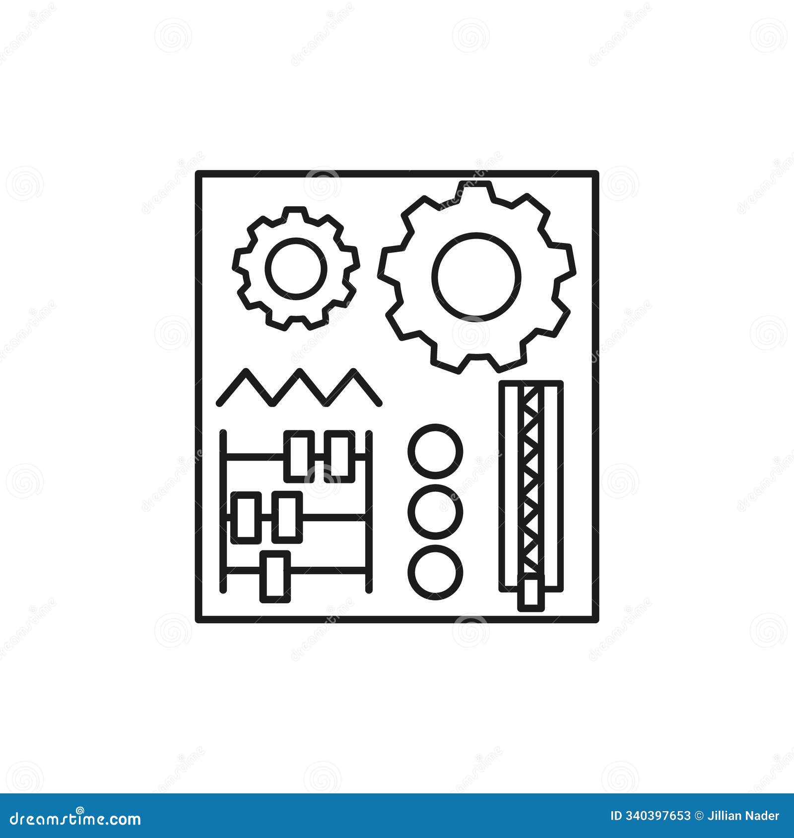 Busy Board Icon Flat Line Symbol Set Stock Illustration - Illustration ...