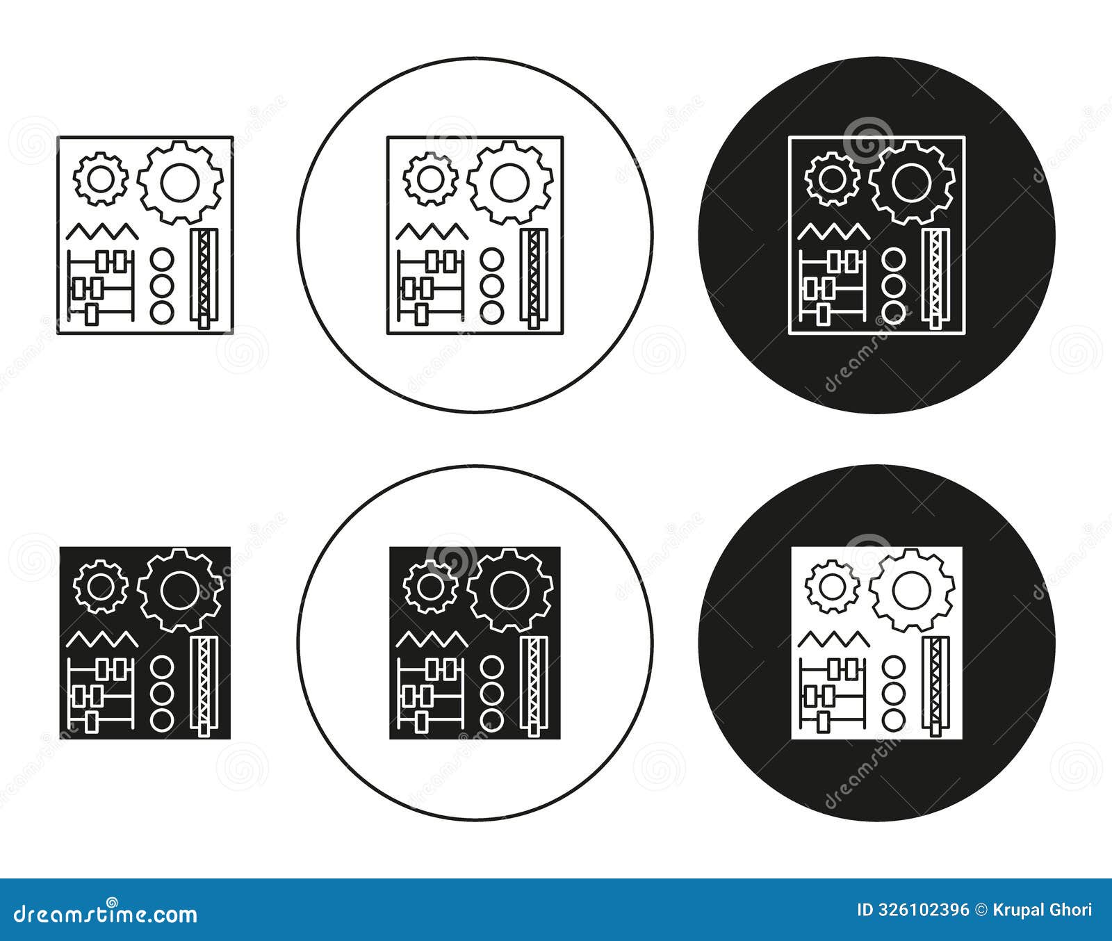 Busy Board Vector Icon Mark Set Symbol for Web Application Stock Vector ...