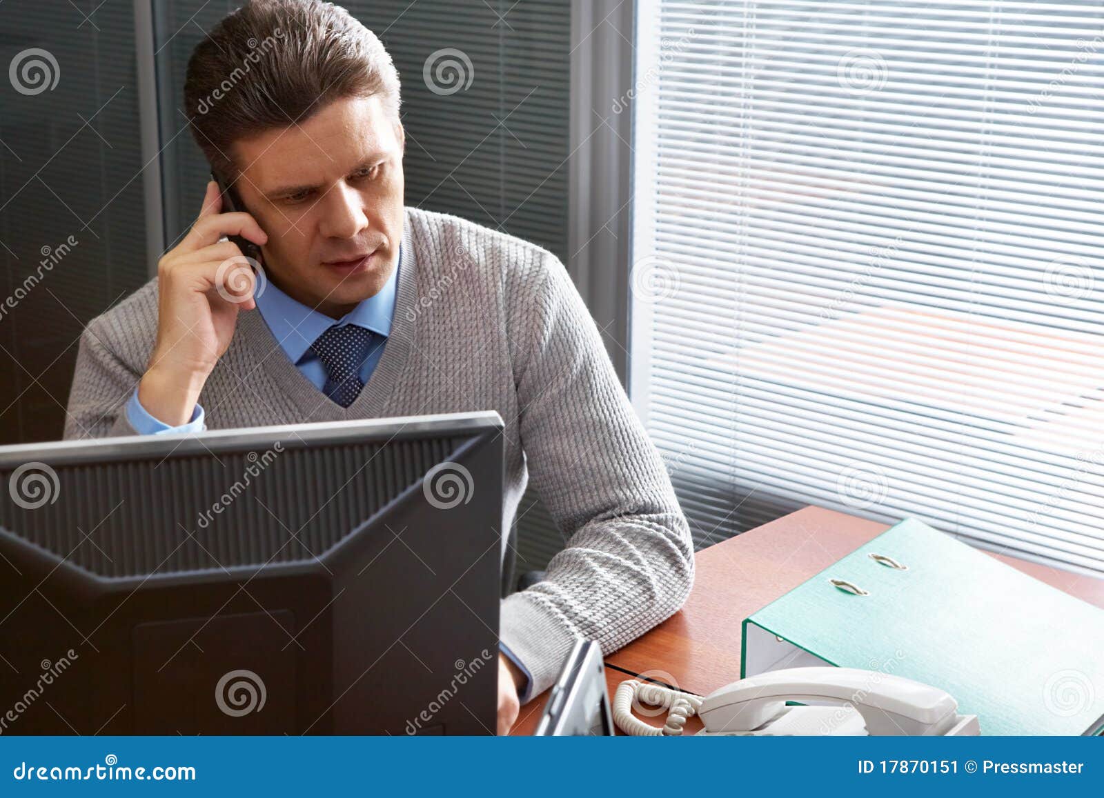 Busy boss stock image. Image of laptop, handsome, manager - 17870151