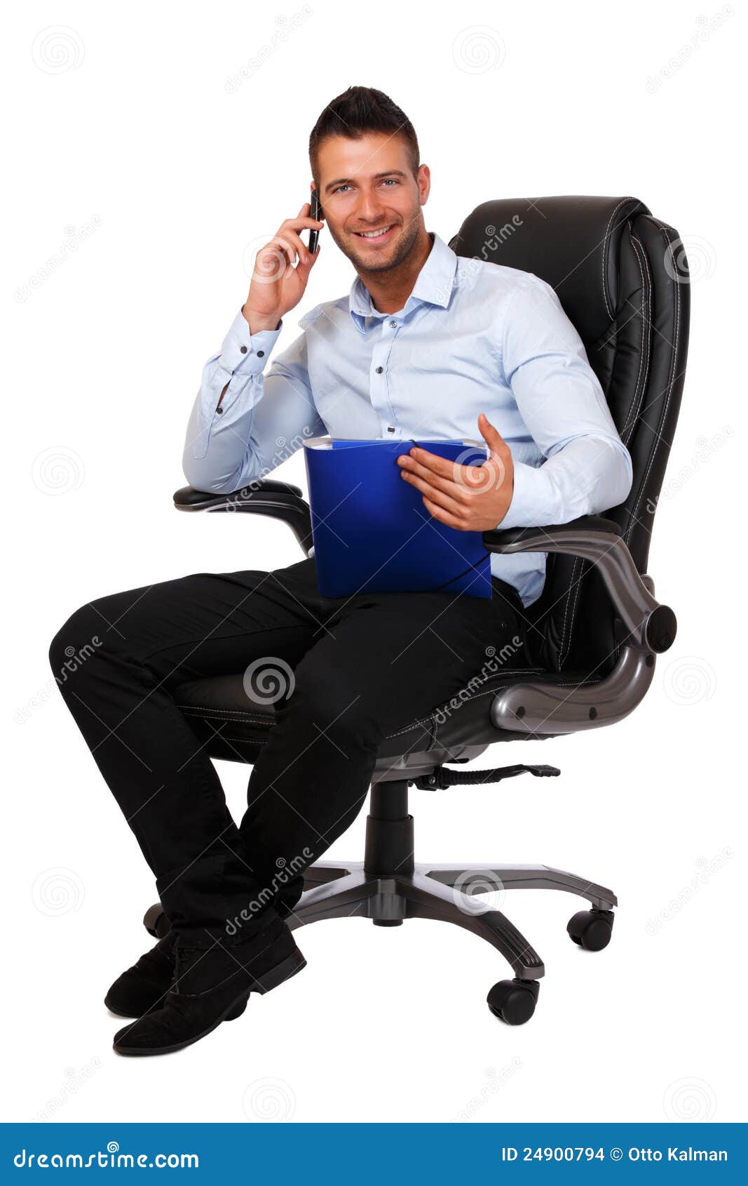 Busy boss making a call stock photo. Image of athletic - 24900794