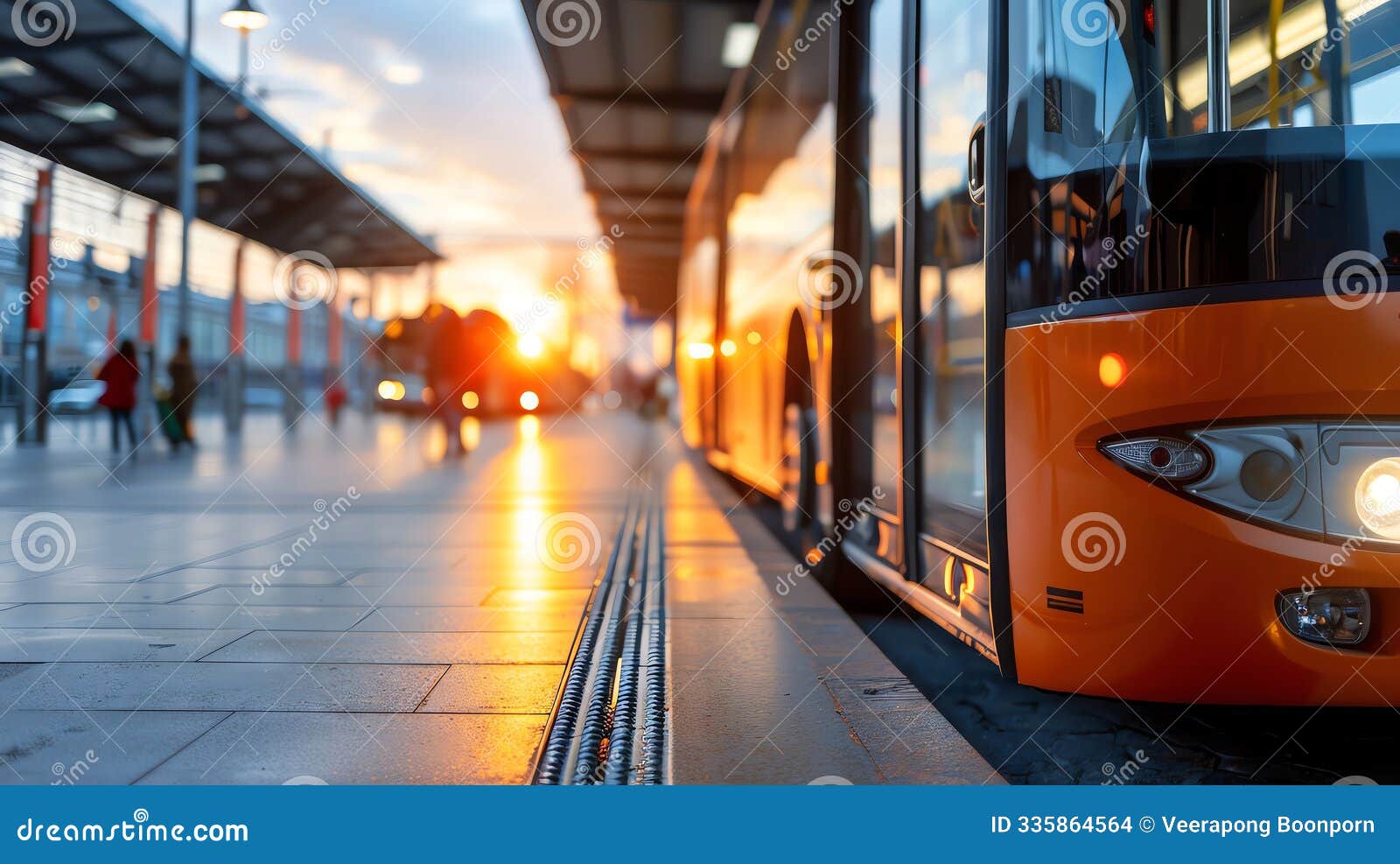 A Busy Bus Station with Passengers Boarding and Alighting from Buses ...