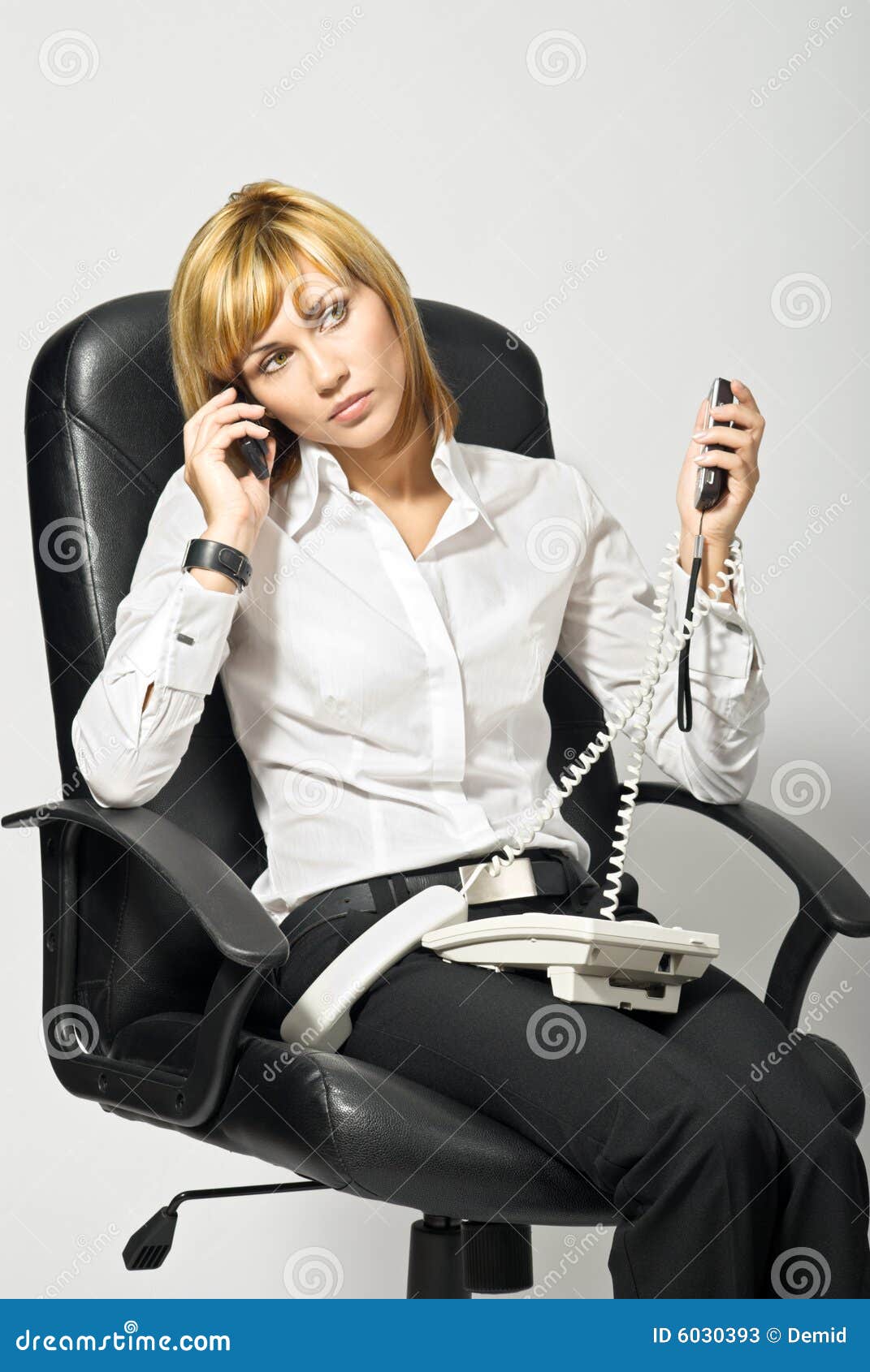 Busy Business Lady on Phone Stock Image - Image of beauty, person: 6030393