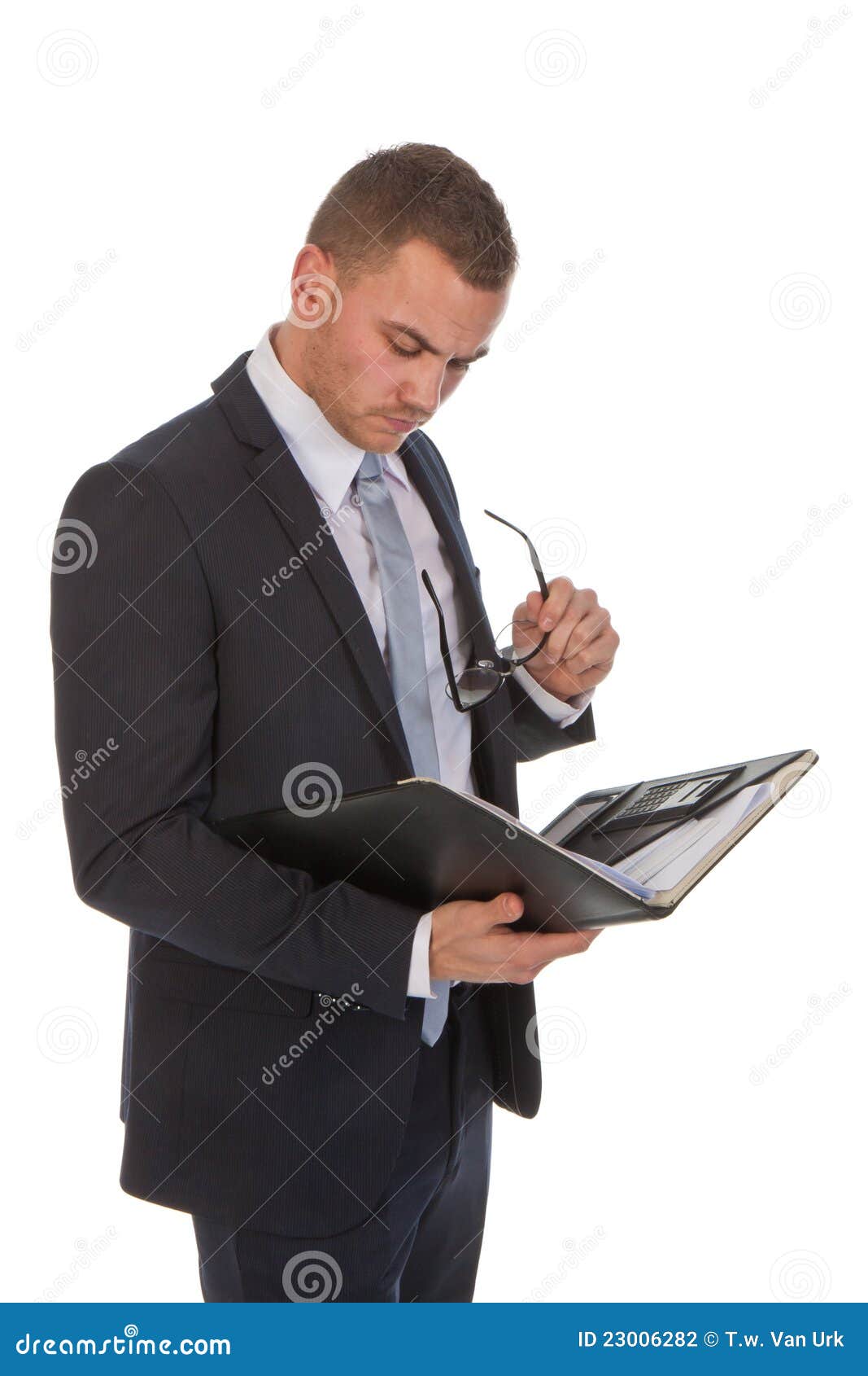 Busy Business Man Reading Some Documents Stock Photo - Image of male ...