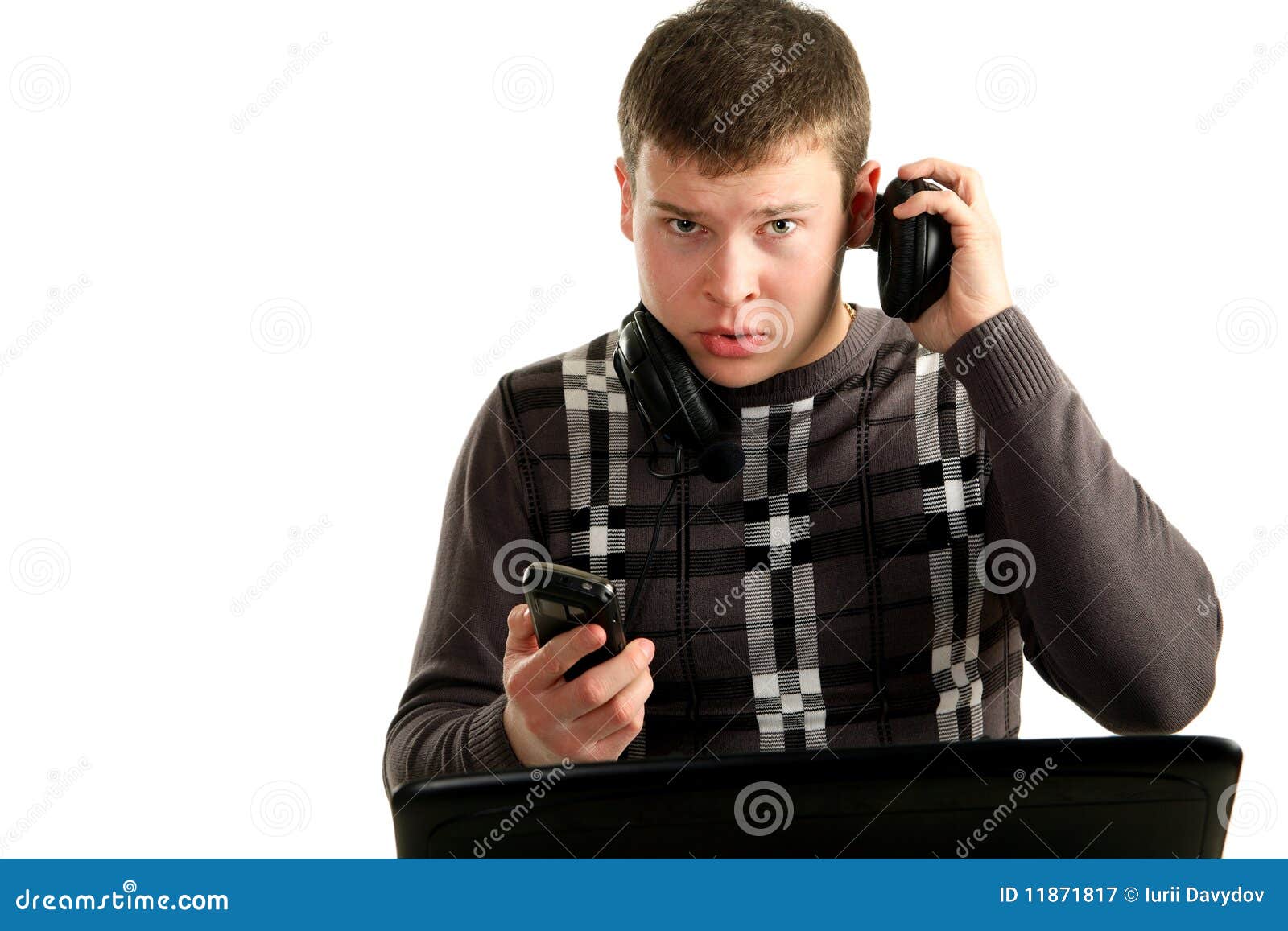 Busy business man at work stock image. Image of computer - 11871817