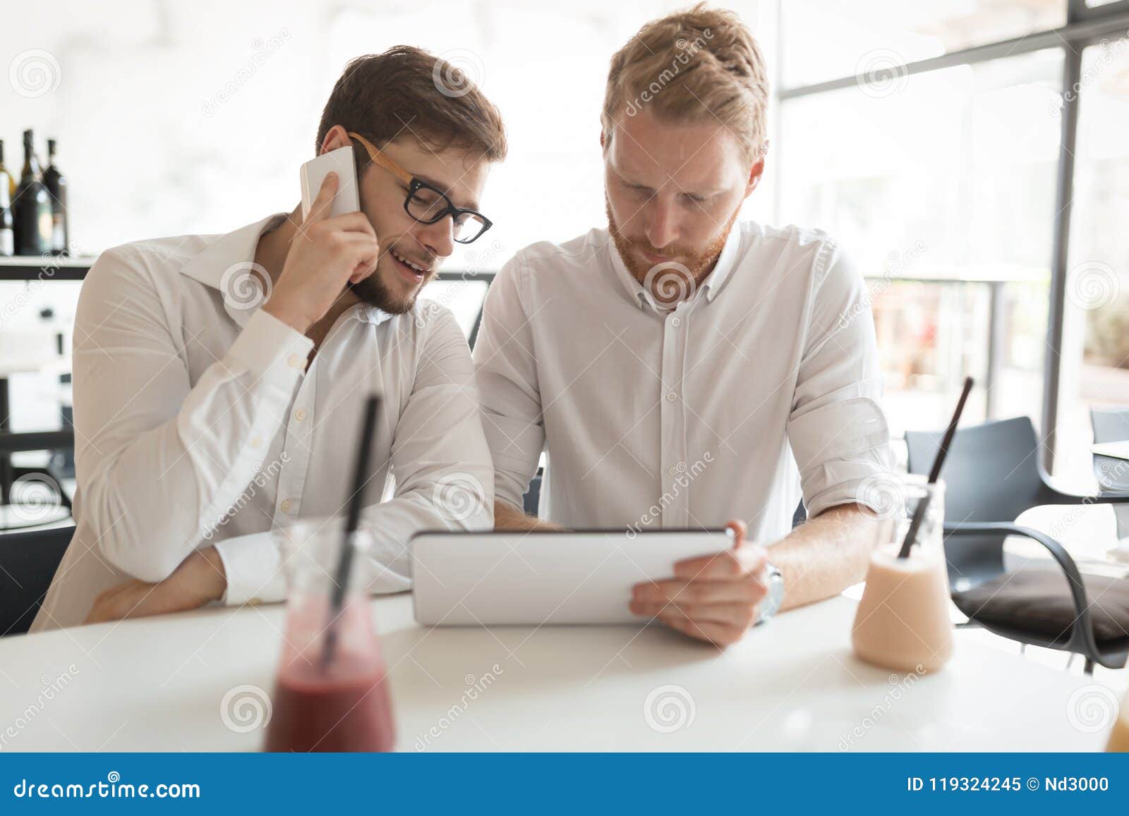 Busy Business People Working on Break Stock Image - Image of meeting ...