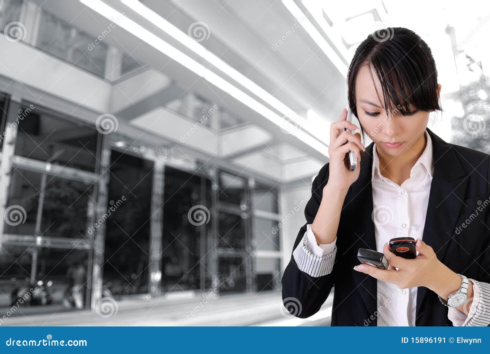 Busy business woman stock image. Image of communicate - 15896191