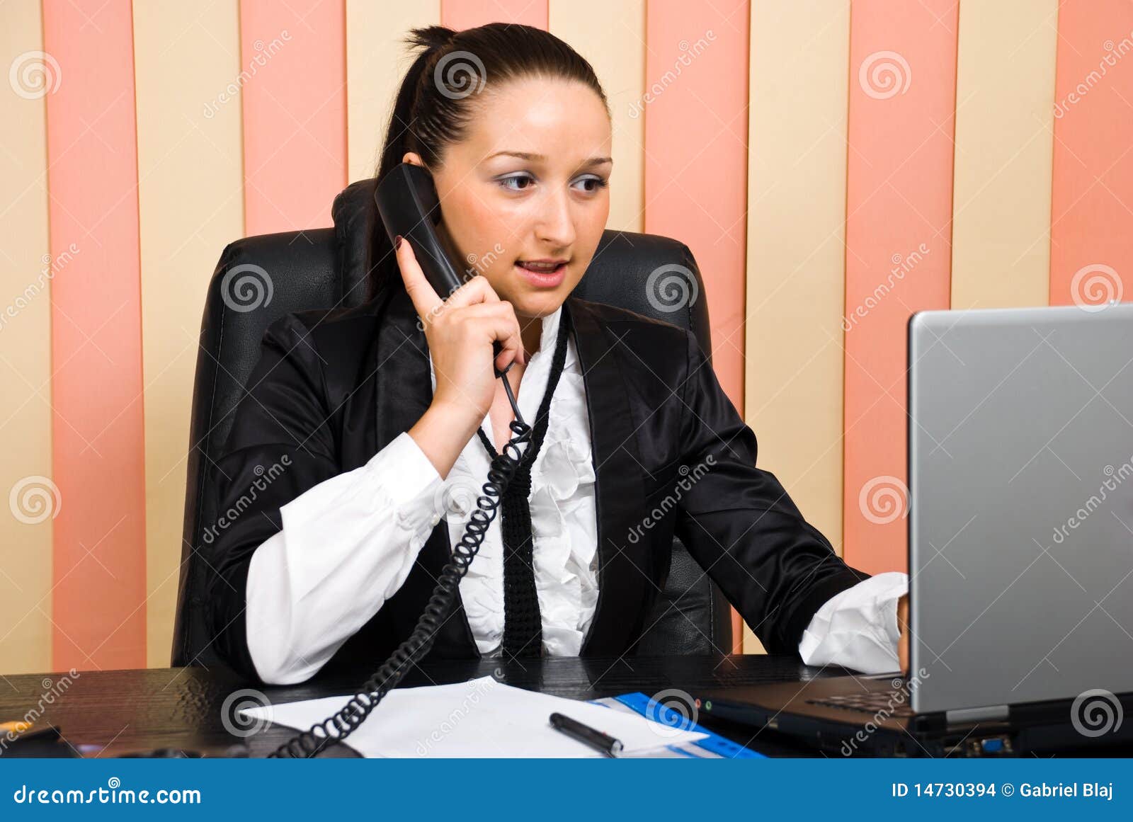 Busy Business Woman in Office Stock Photo - Image of looking, corporate ...