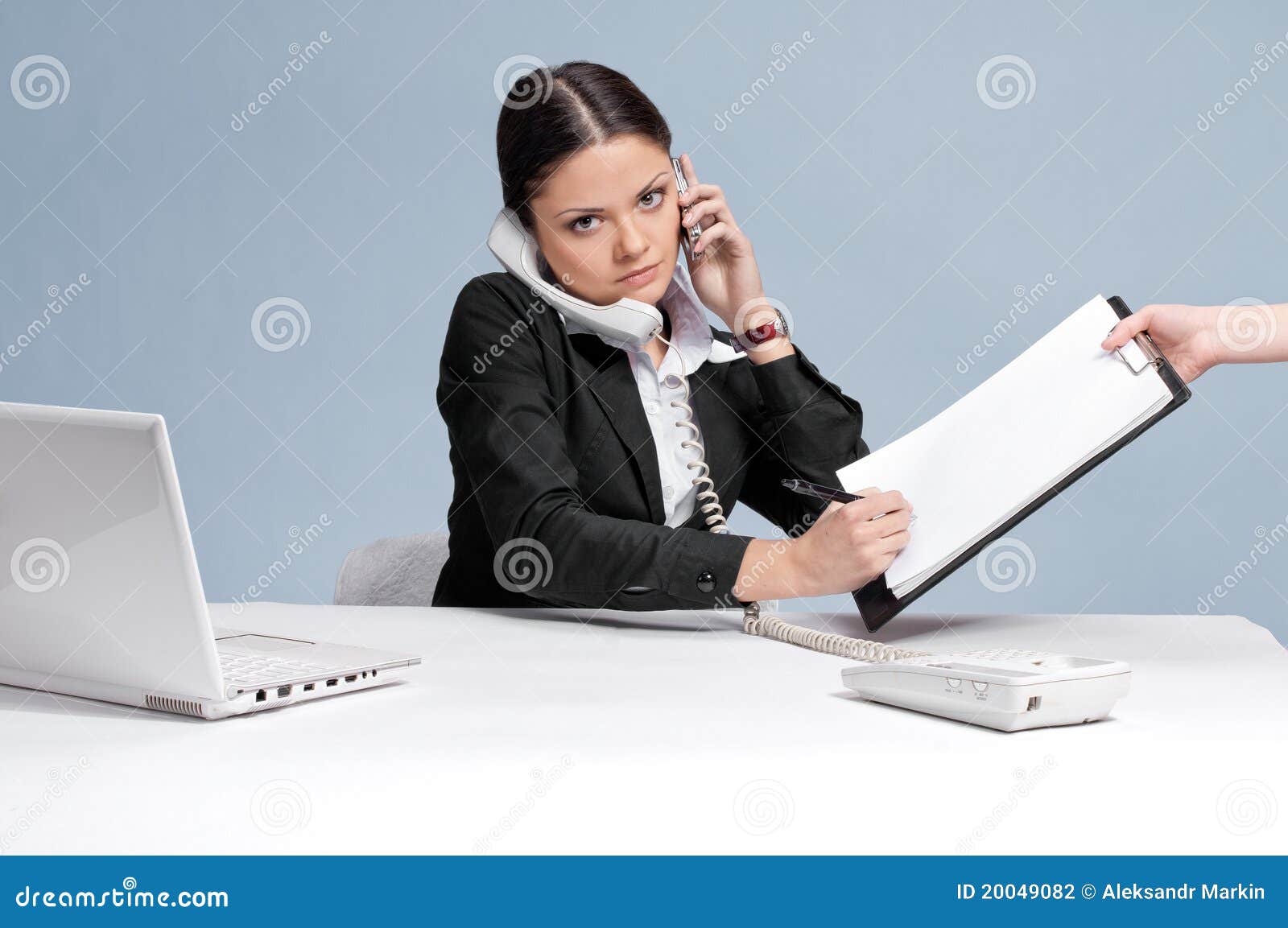 Busy Business Woman Talking by Phone Stock Photo - Image of career ...