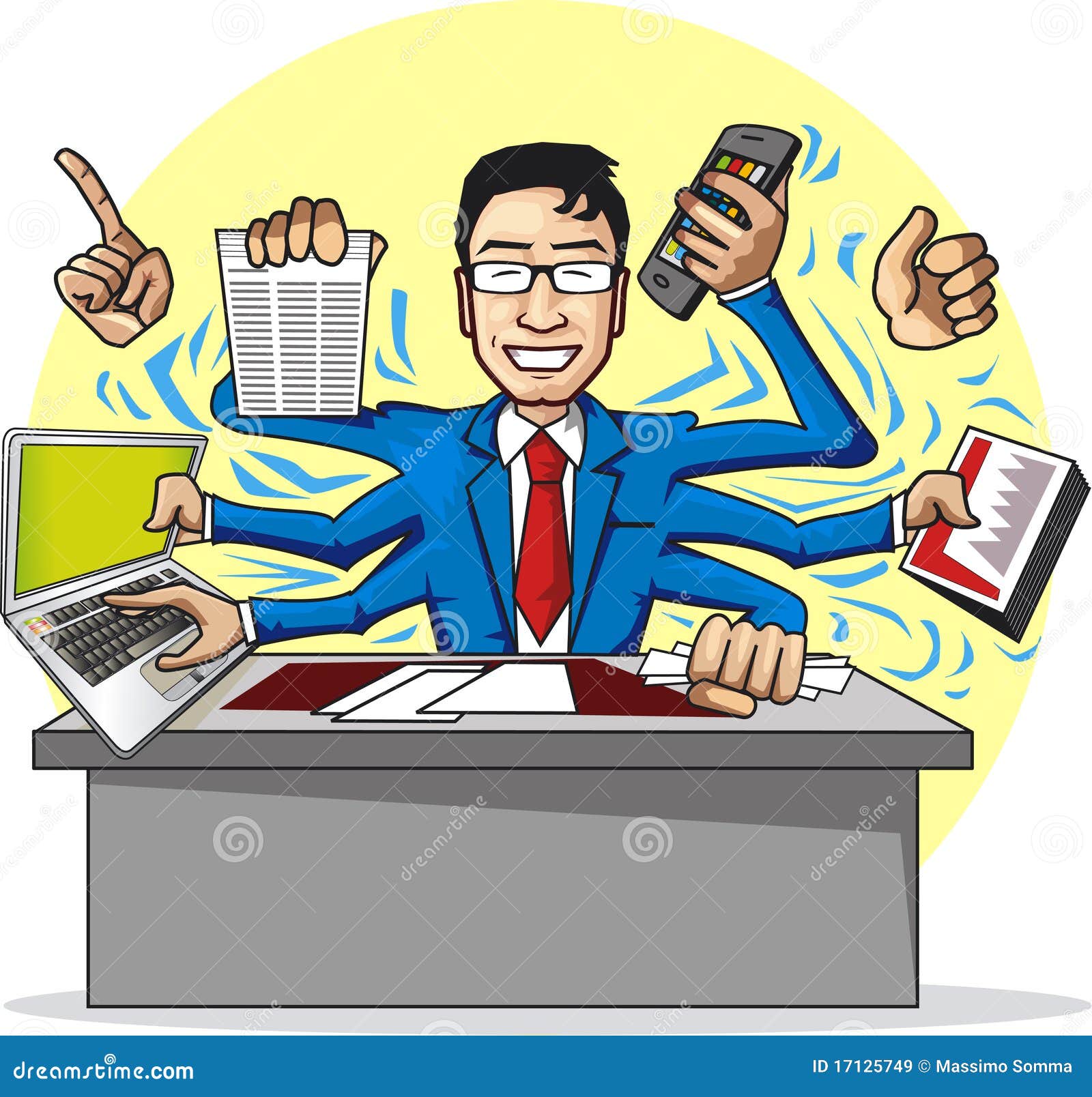 Busy Businessman stock vector. Illustration of blue, black - 17125749