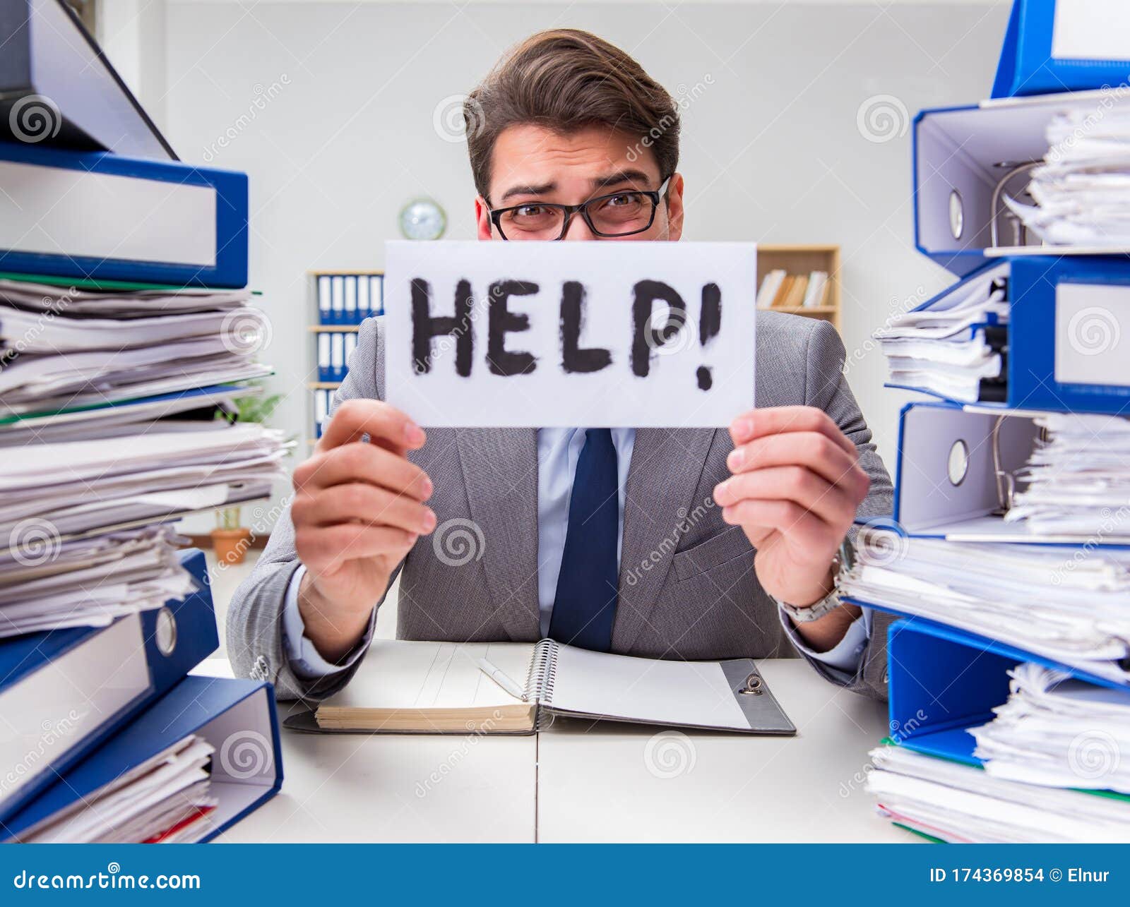 Busy Businessman Asking for Help with Work Stock Photo - Image of ...