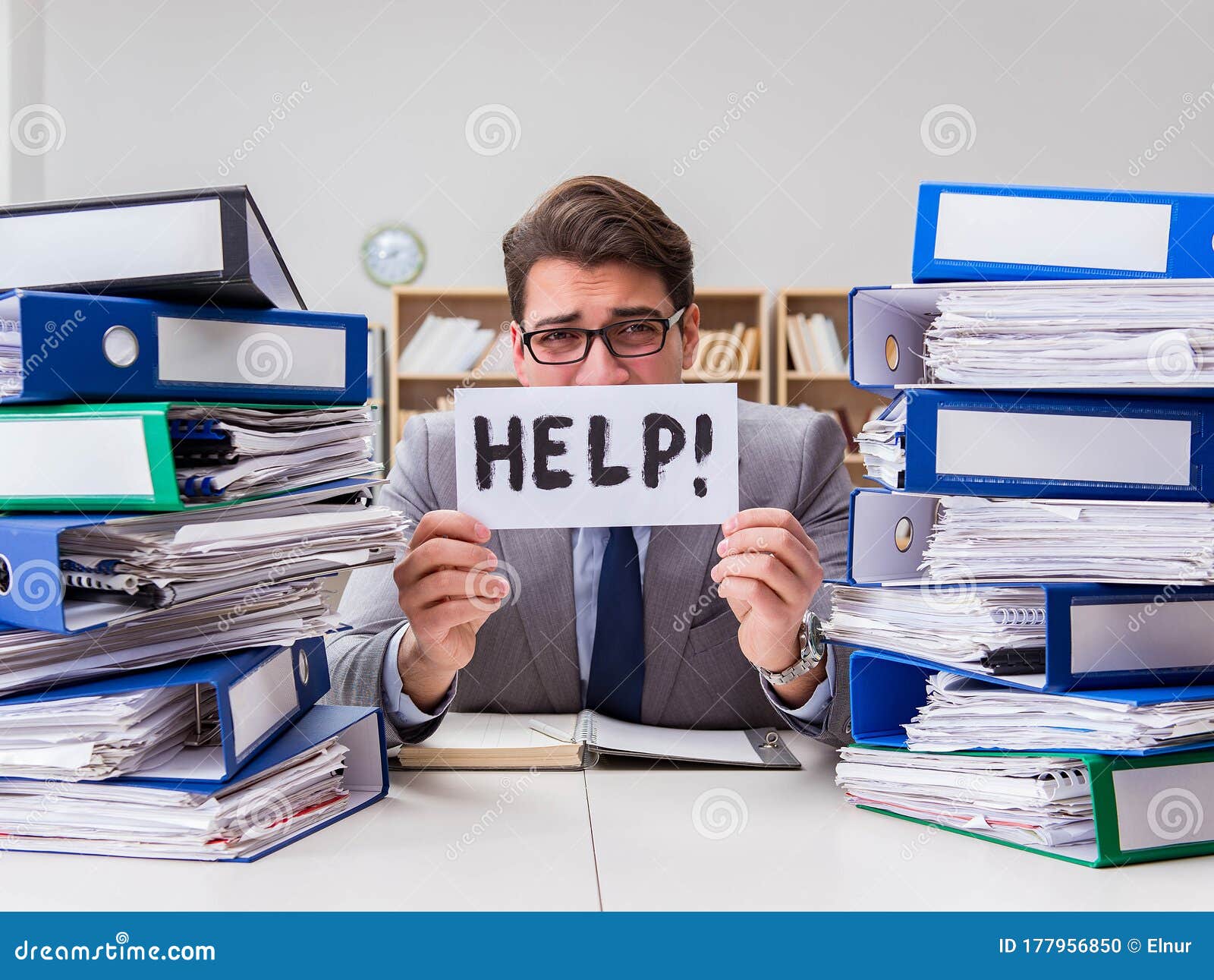 Busy Businessman Asking for Help with Work Stock Photo - Image of ...