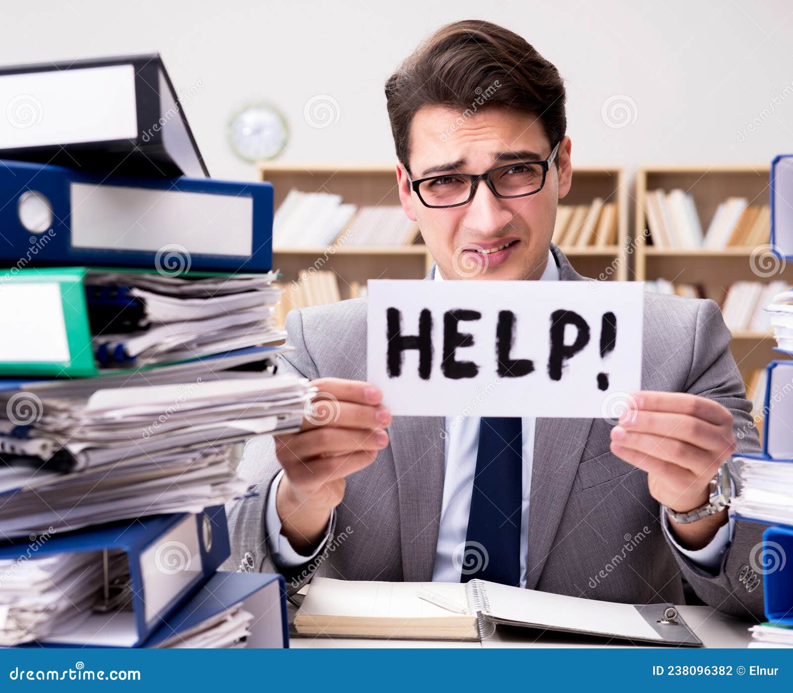 Busy Businessman Asking for Help with Work Stock Photo - Image of ...