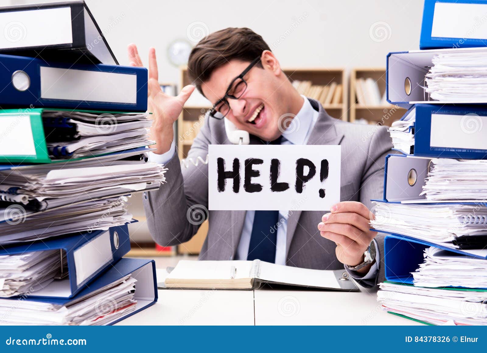 The Busy Businessman Asking for Help with Work Stock Photo - Image of ...