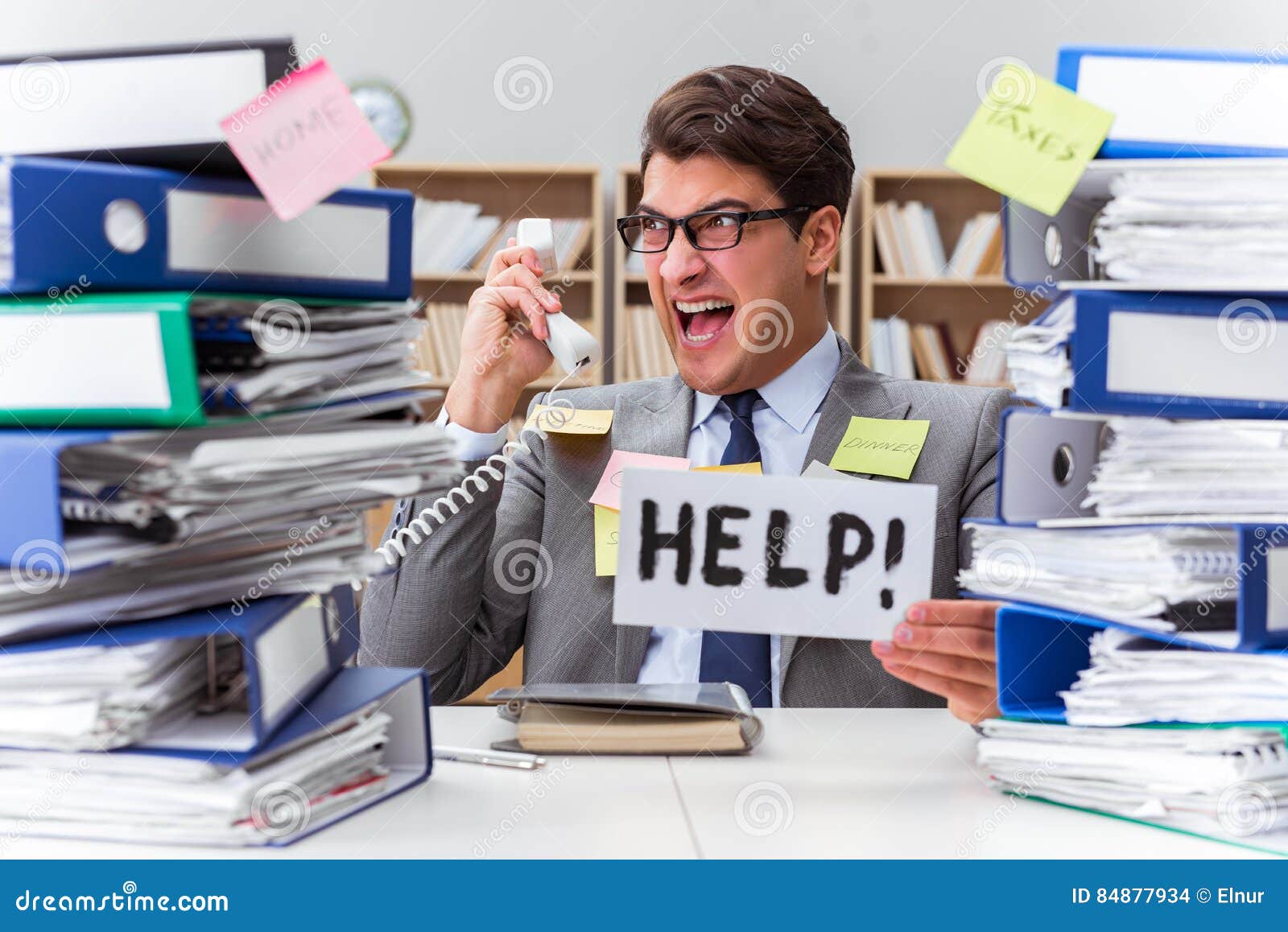 The Busy Businessman Asking for Help with Work Stock Photo - Image of ...