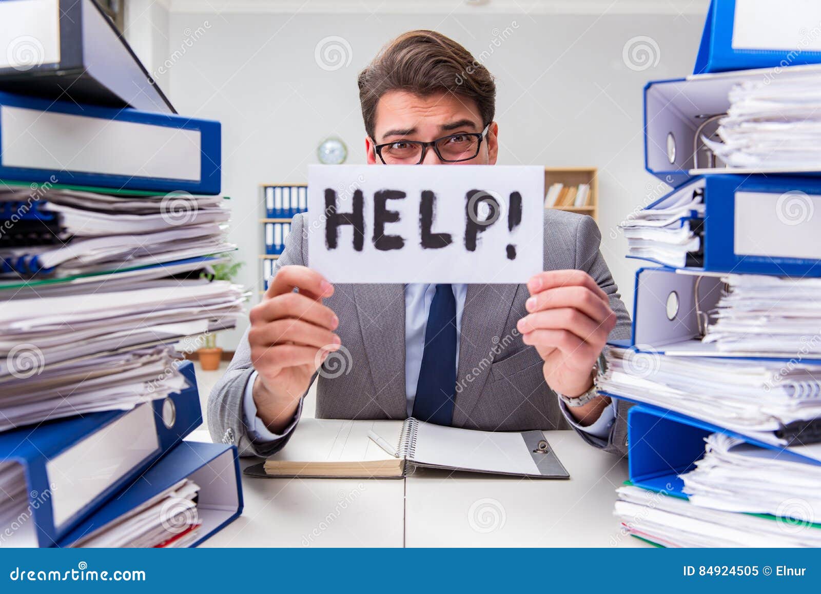 The Busy Businessman Asking for Help with Work Stock Image - Image of ...