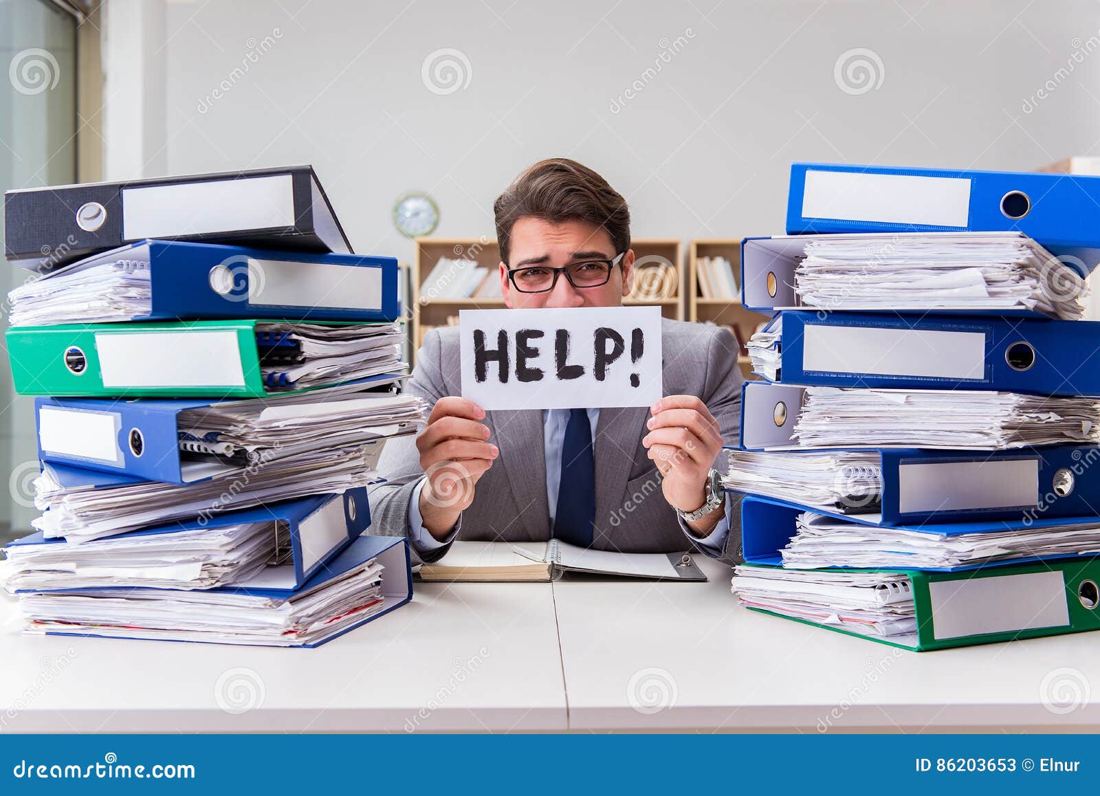 The Busy Businessman Asking for Help with Work Stock Image - Image of ...