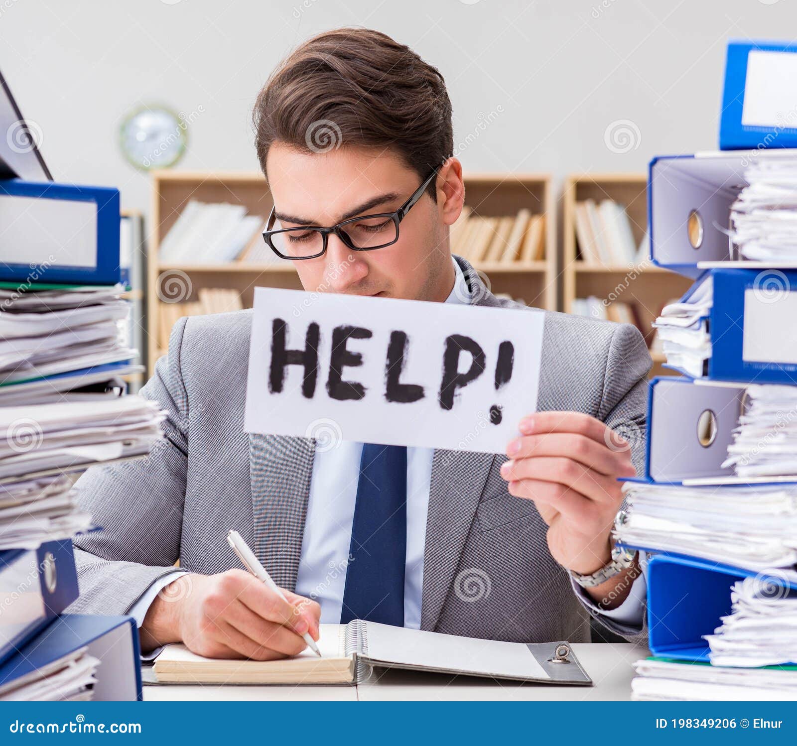 Busy Businessman Asking for Help with Work Stock Photo - Image of ...