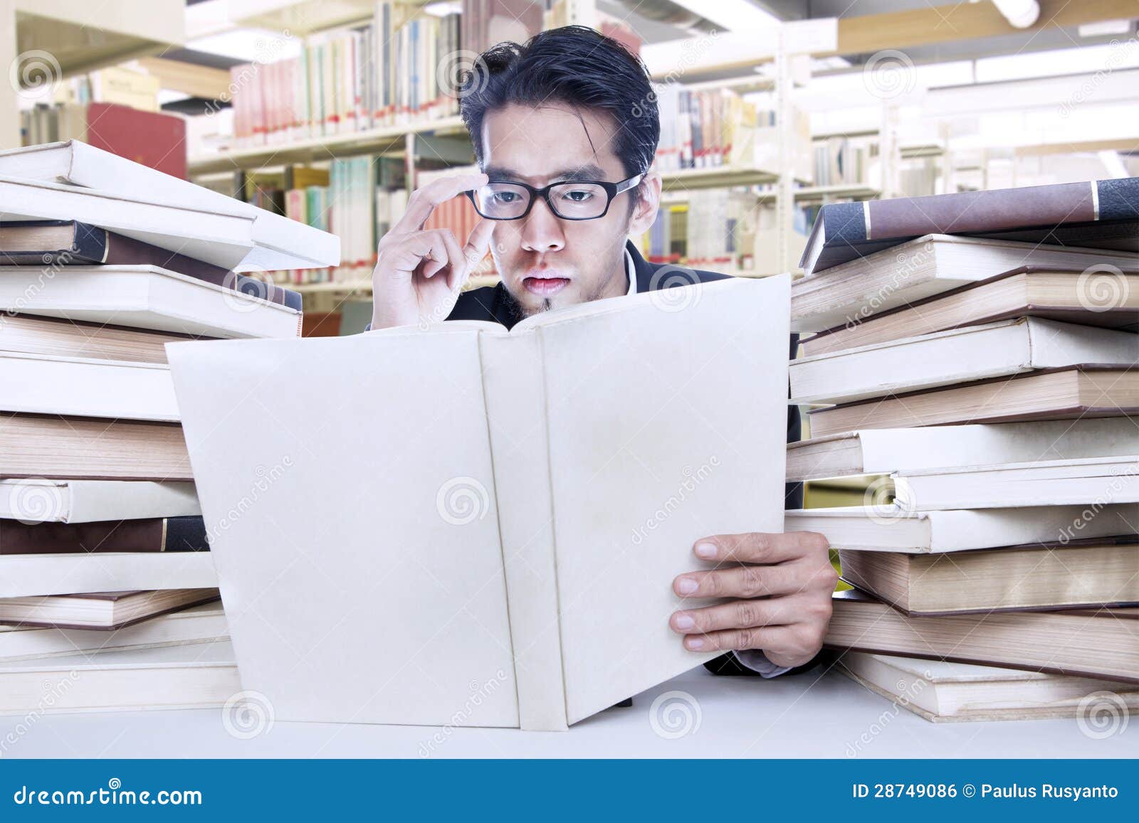 Busy Businessman at Library Stock Photo - Image of blank, japanese ...