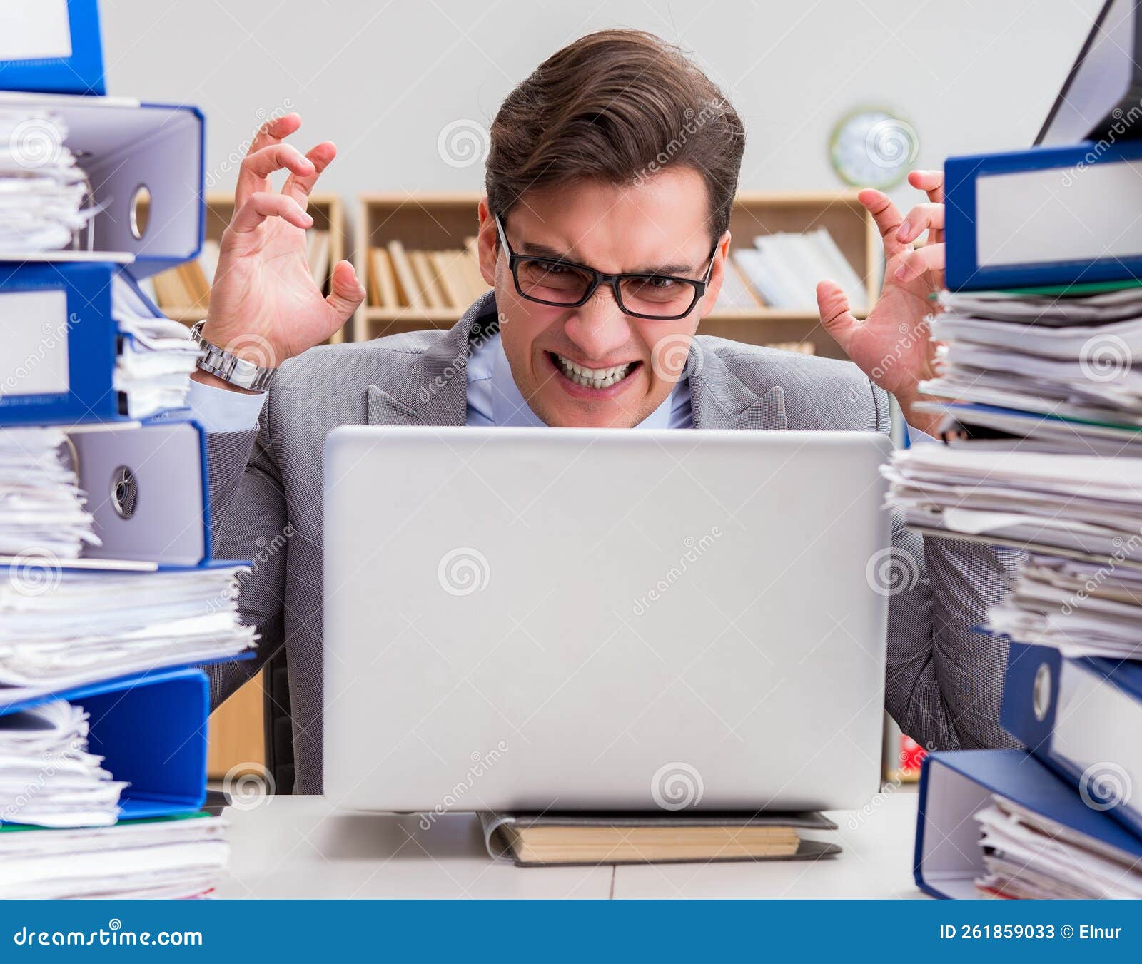 Busy Businessman Under Stress Due To Excessive Work Stock Image - Image ...