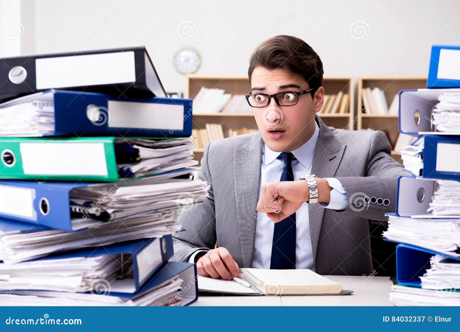 The Busy Businessman Under Stress Due To Excessive Work Stock Image ...