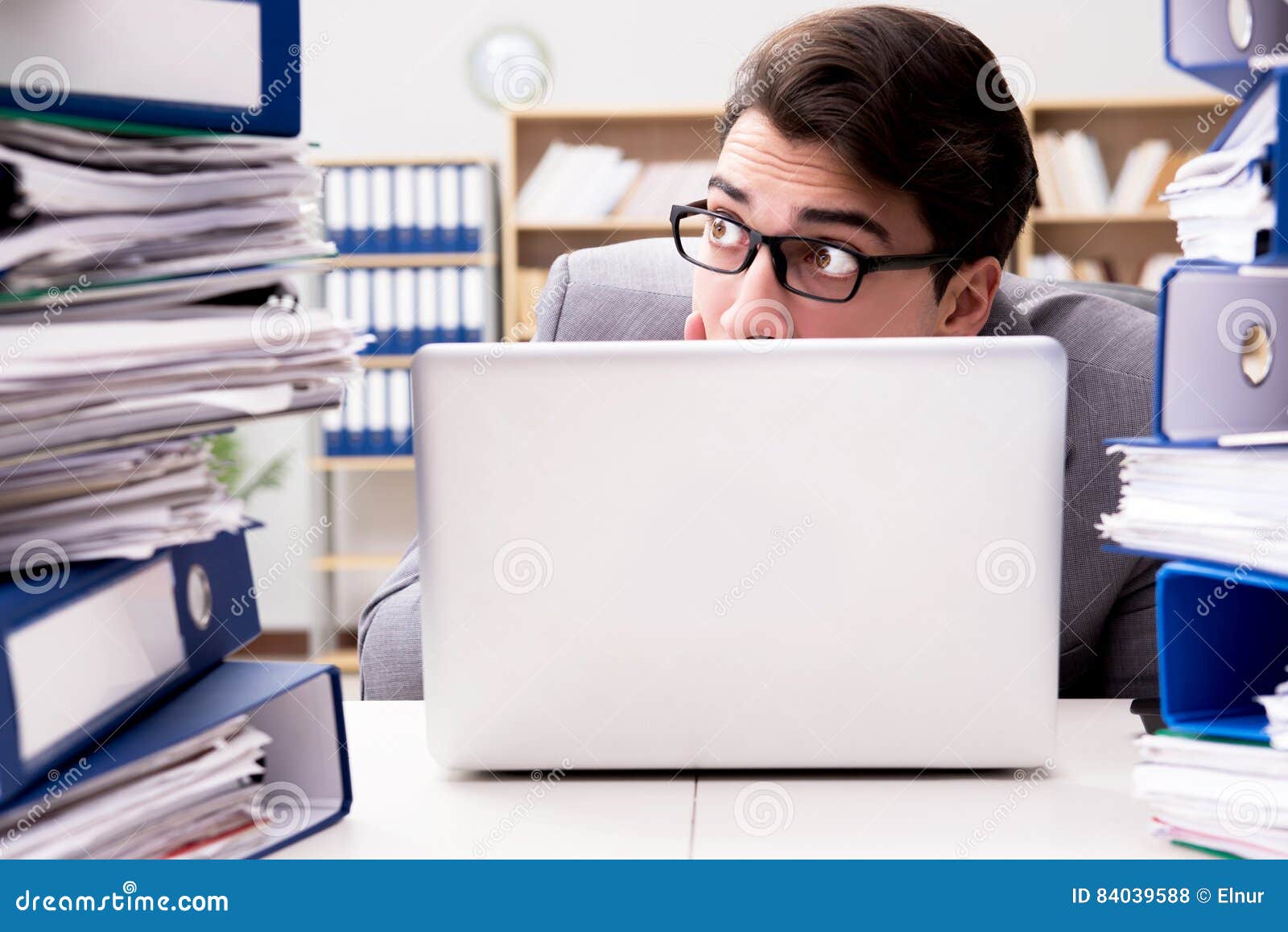 The Busy Businessman Under Stress Due To Excessive Work Stock Photo ...