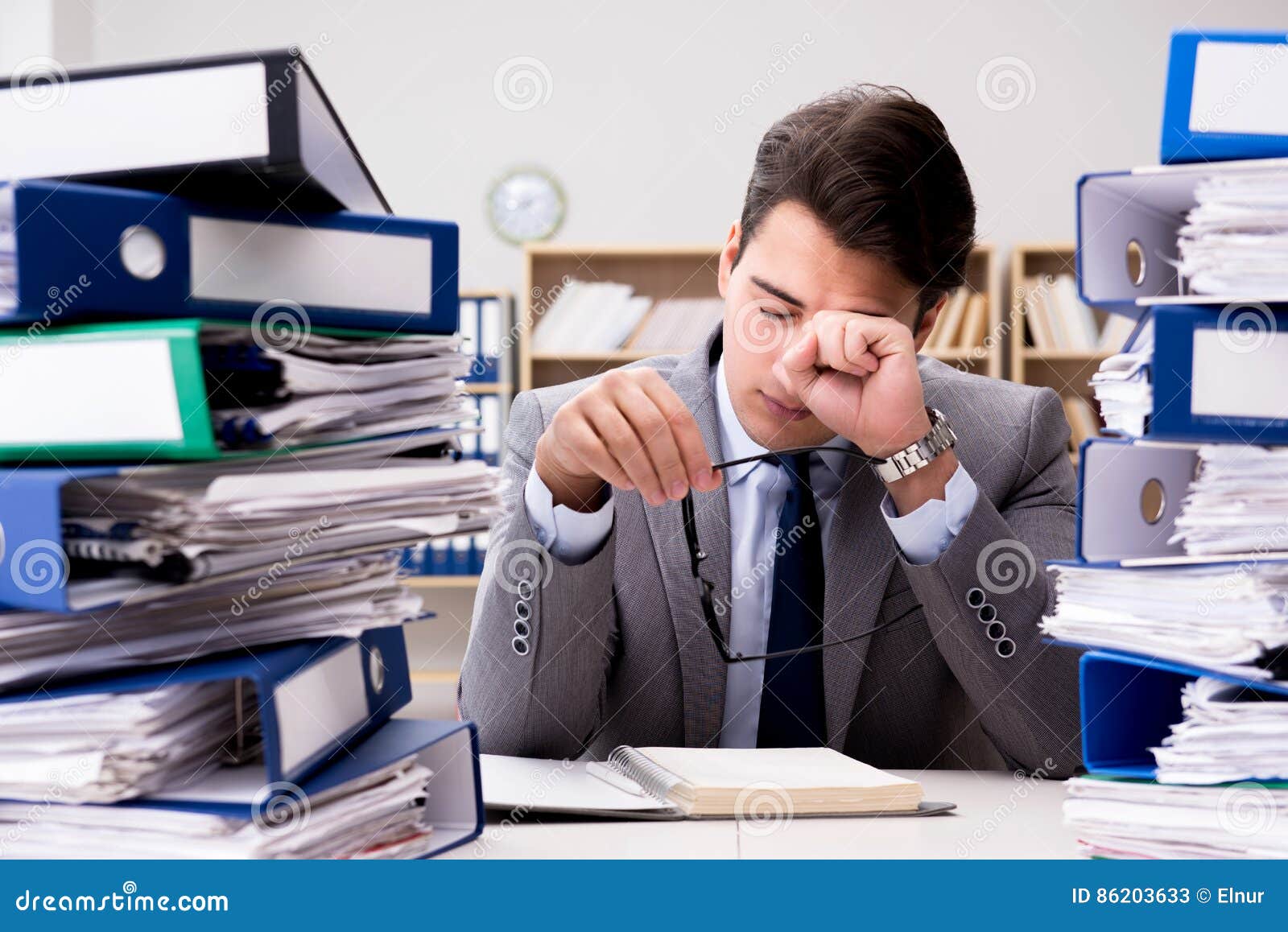 The Busy Businessman Under Stress Due To Excessive Work Stock Image ...
