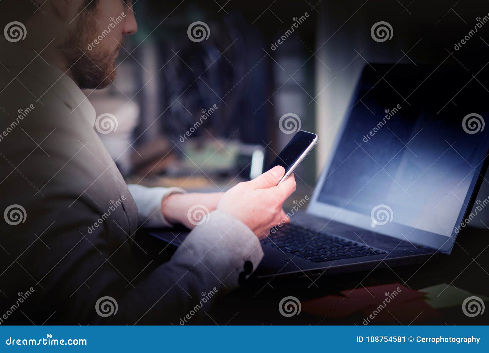 Busy Businessman Using Phone and Laptop Stock Image - Image of finance ... Busy Businessman Using Phone and Laptop Stock Image - Image of finance ...