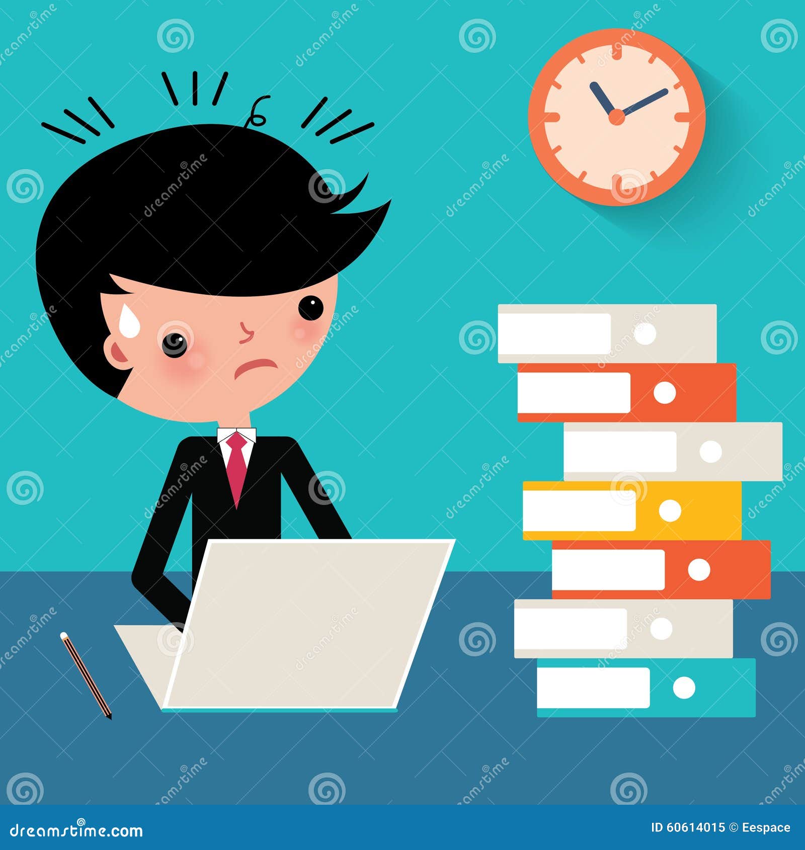 Busy Businessman at Work Cartoon Stock Vector - Illustration of load ...