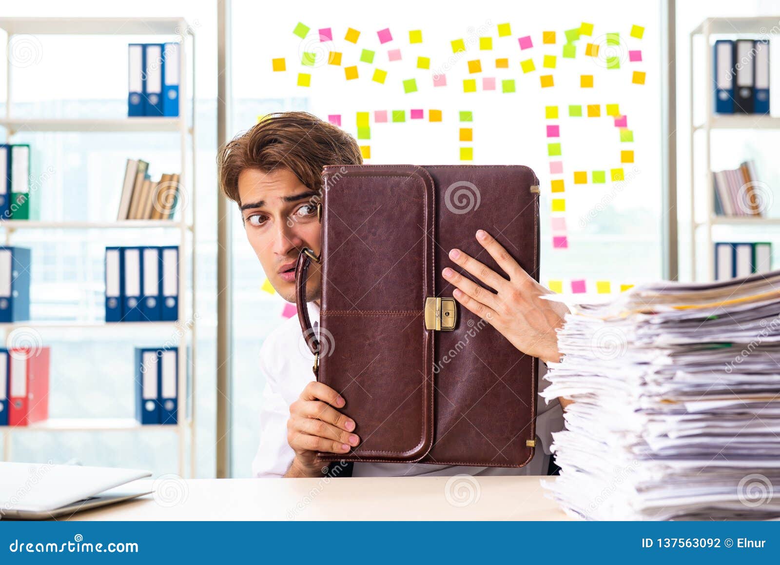 The Busy Businessman Working in the Office Stock Photo - Image of help ...