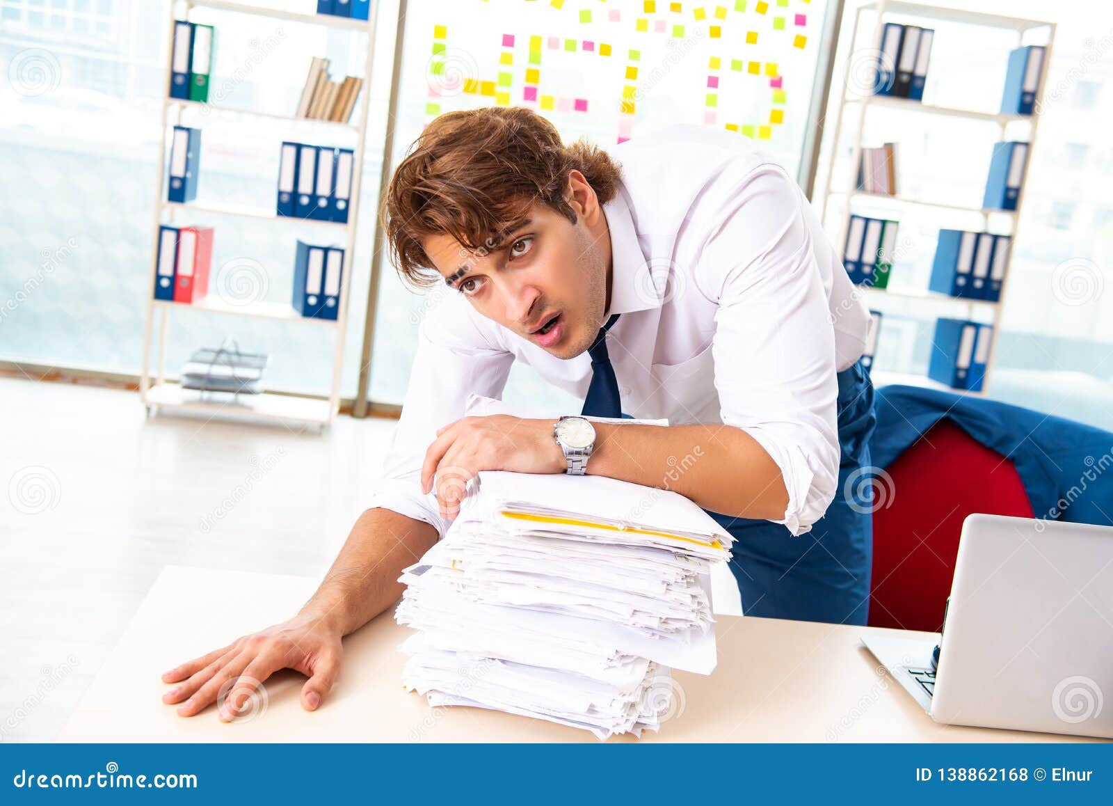 The Busy Businessman Working in the Office Stock Photo - Image of ...