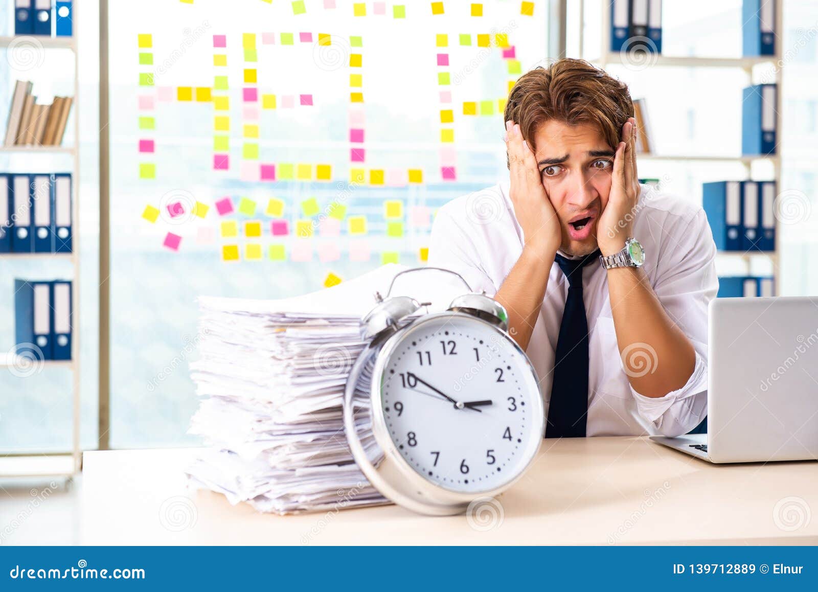The Busy Businessman Working in the Office Stock Image - Image of note ...