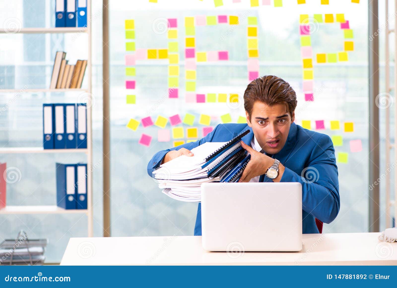 The Busy Businessman Working in the Office Stock Photo - Image of ...