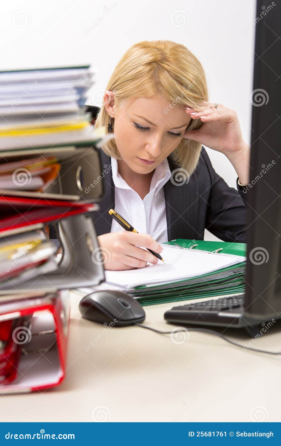 Busy Businesswoman stock image. Image of confident, documents - 25681761