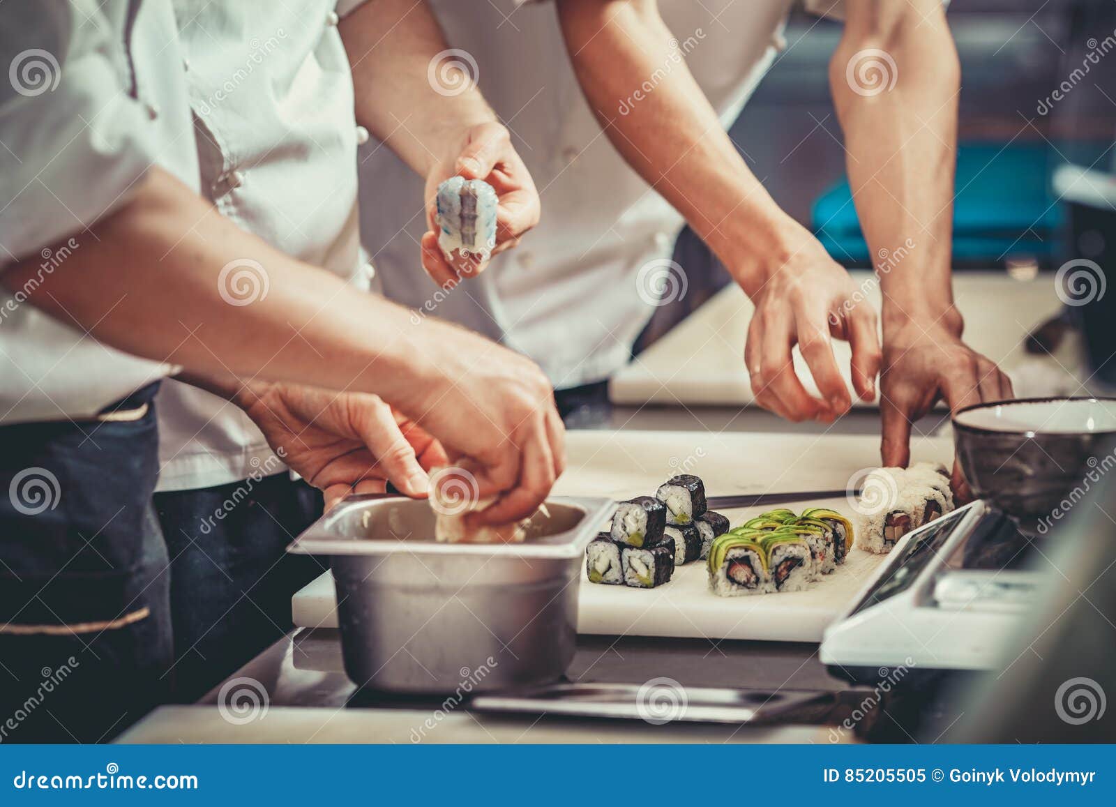 Busy Chef at Work in the Restaurant Kitchen Stock Image - Image of ...