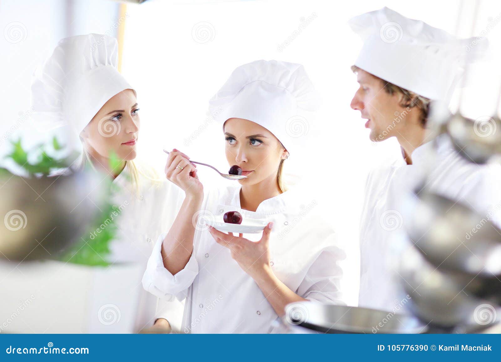 Busy Chefs at Work in the Restaurant Kitchen Stock Photo - Image of ...