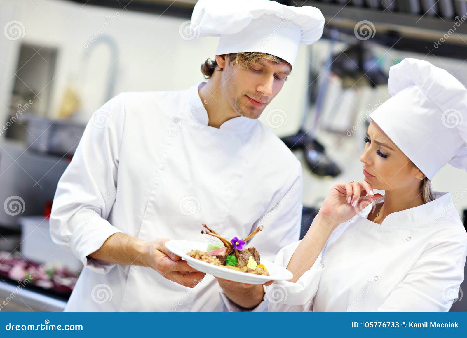 Busy Chefs at Work in the Restaurant Kitchen Stock Image - Image of ...