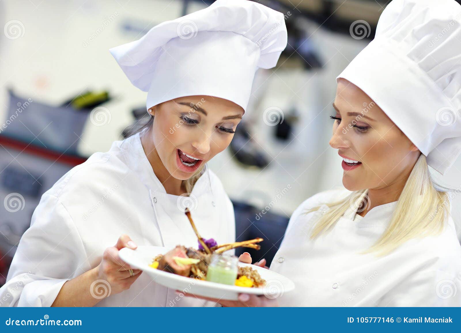 Busy Chefs at Work in the Restaurant Kitchen Stock Photo - Image of ...