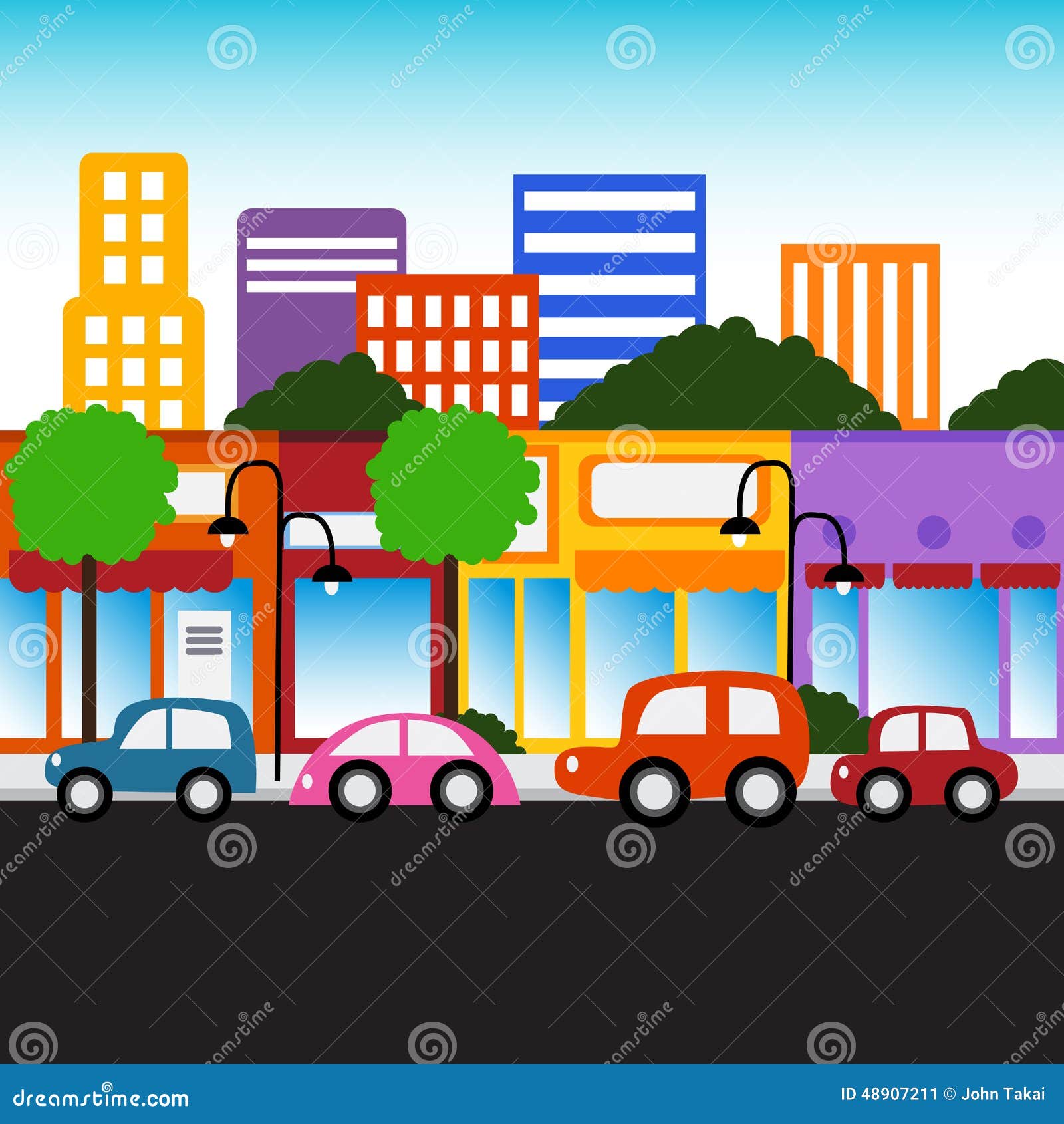 Busy City Life stock vector. Illustration of retail, busy - 48907211