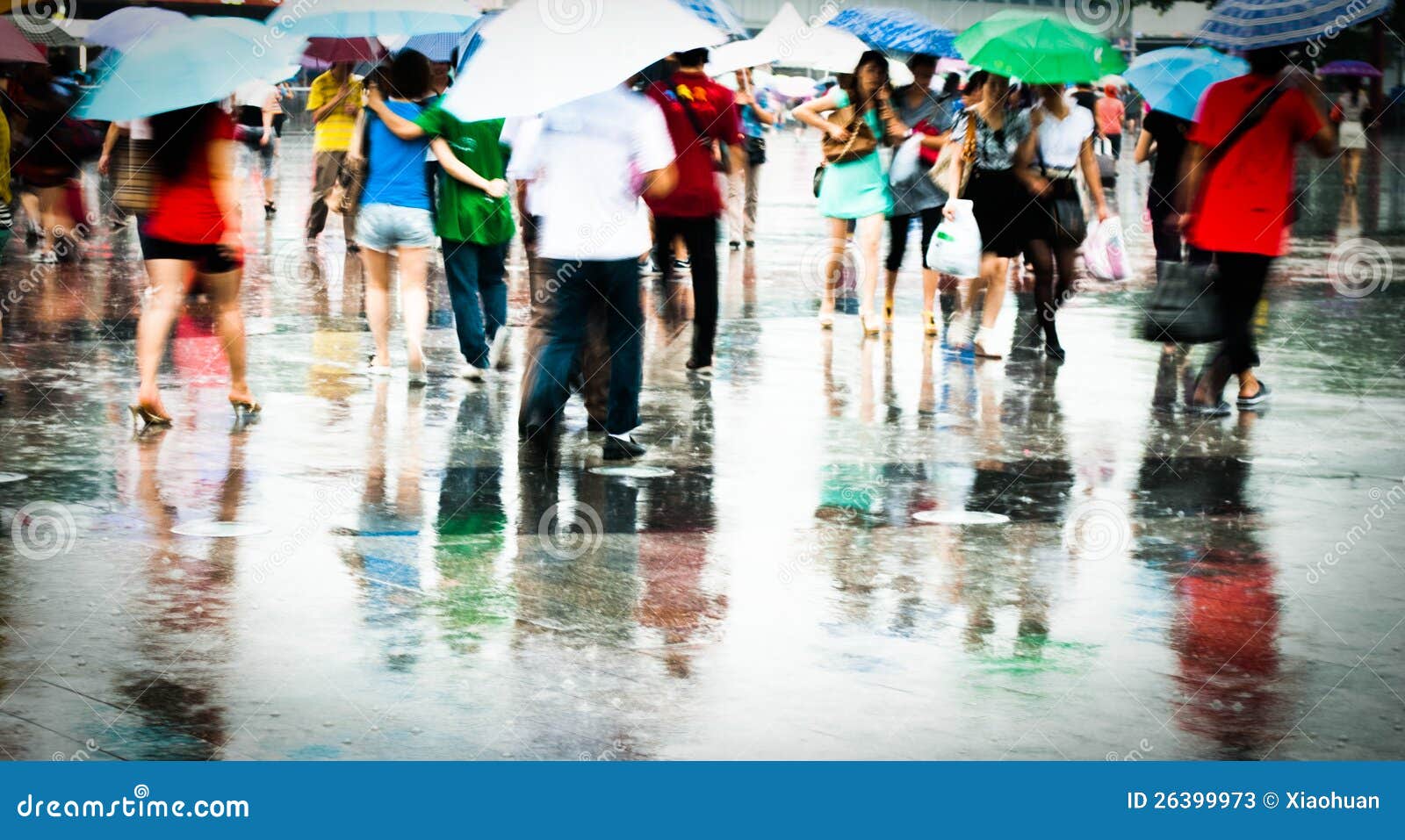 Busy city people in rain stock image. Image of action - 26399973