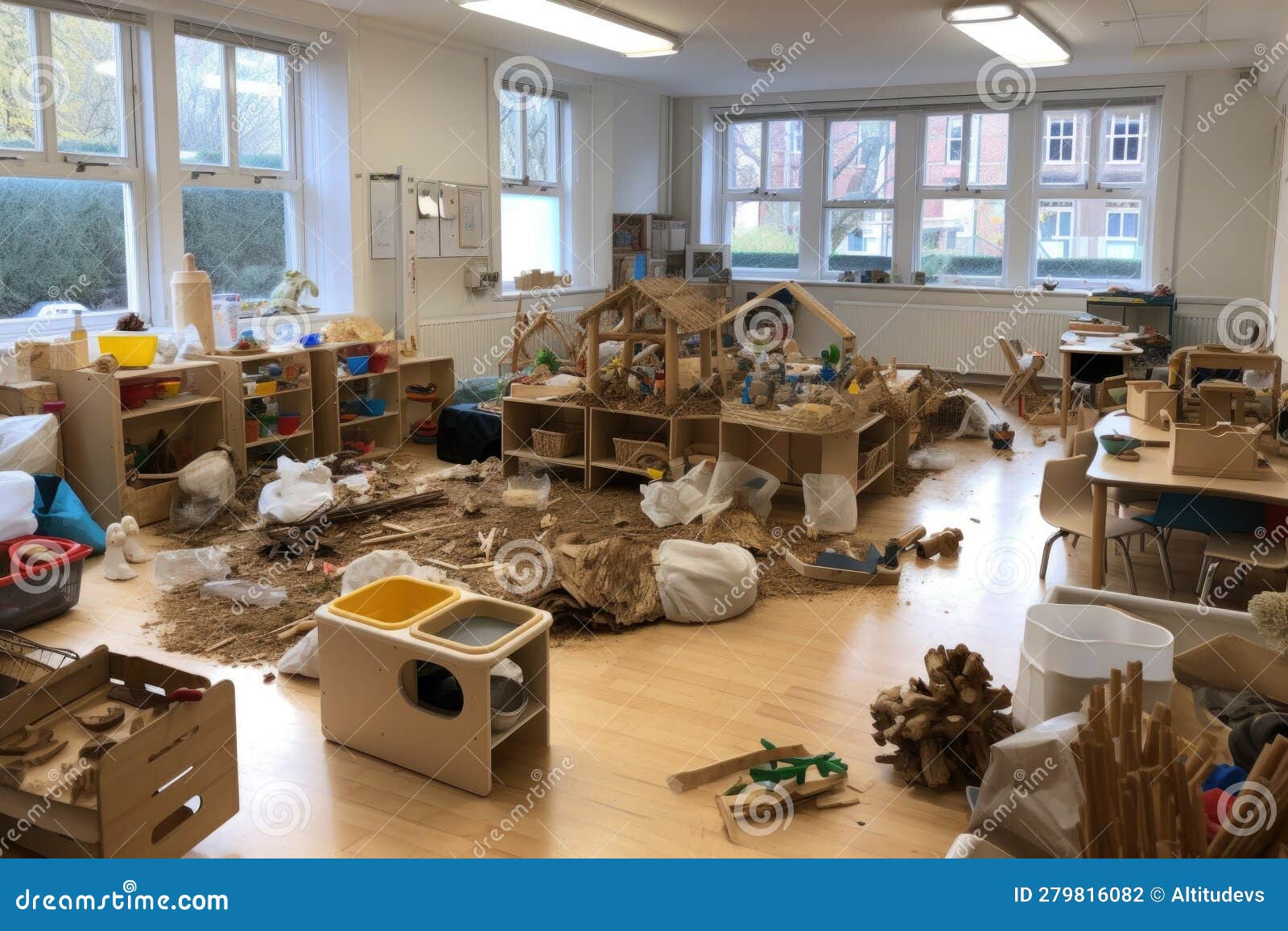 Busy Classroom, with a Variety of Projects and Activities in Process ...