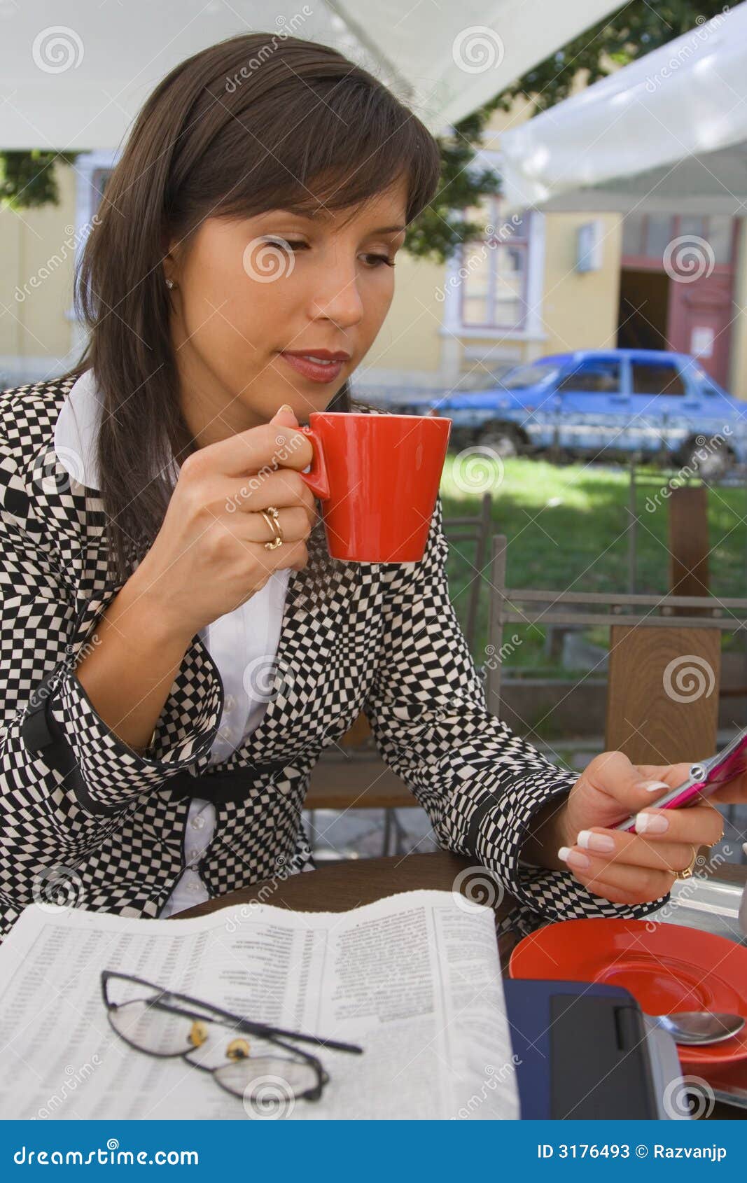 Busy coffee break stock image. Image of manager, garden - 3176493