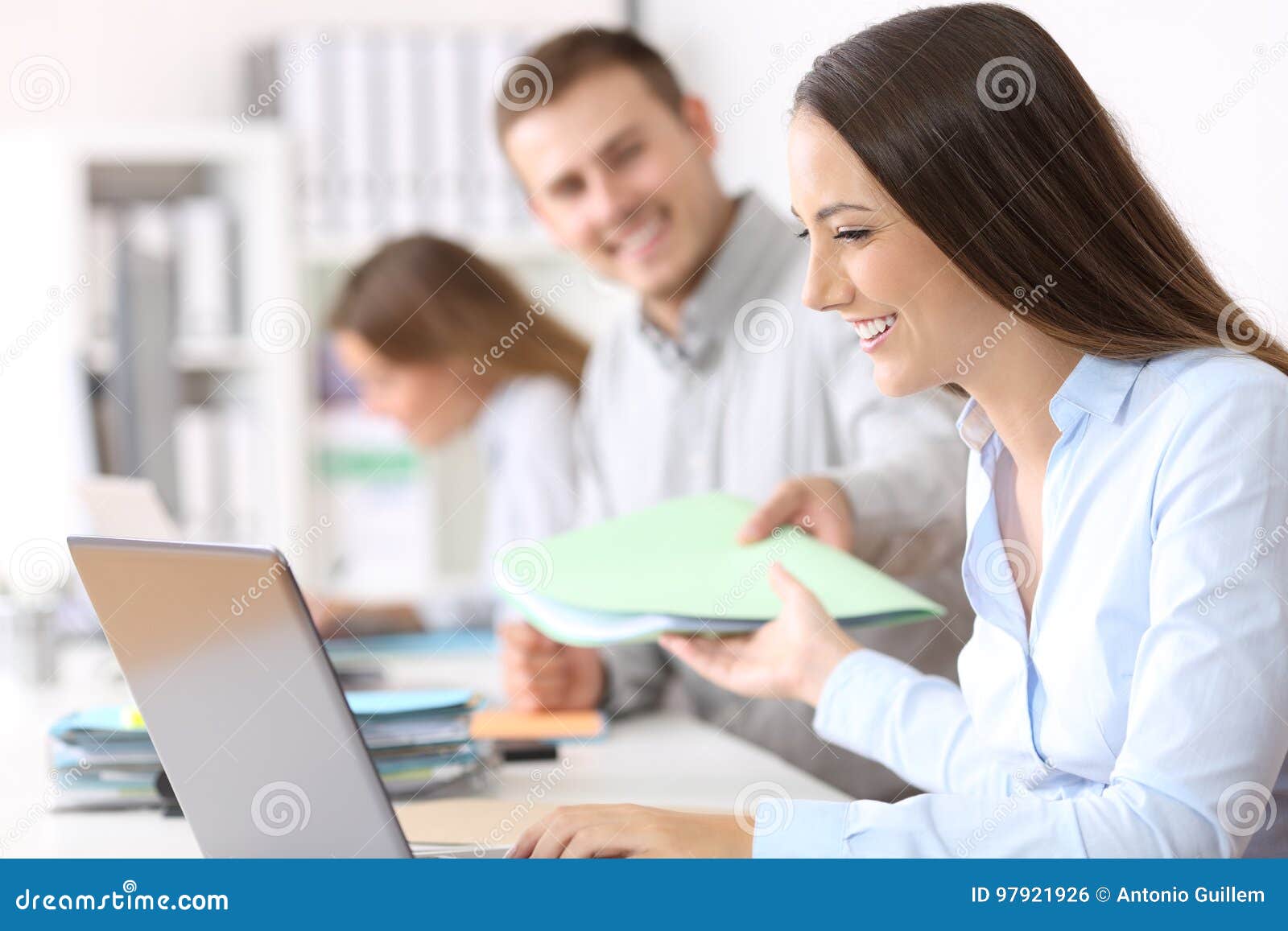 Busy Colleagues Coworking at Office Stock Photo - Image of ...