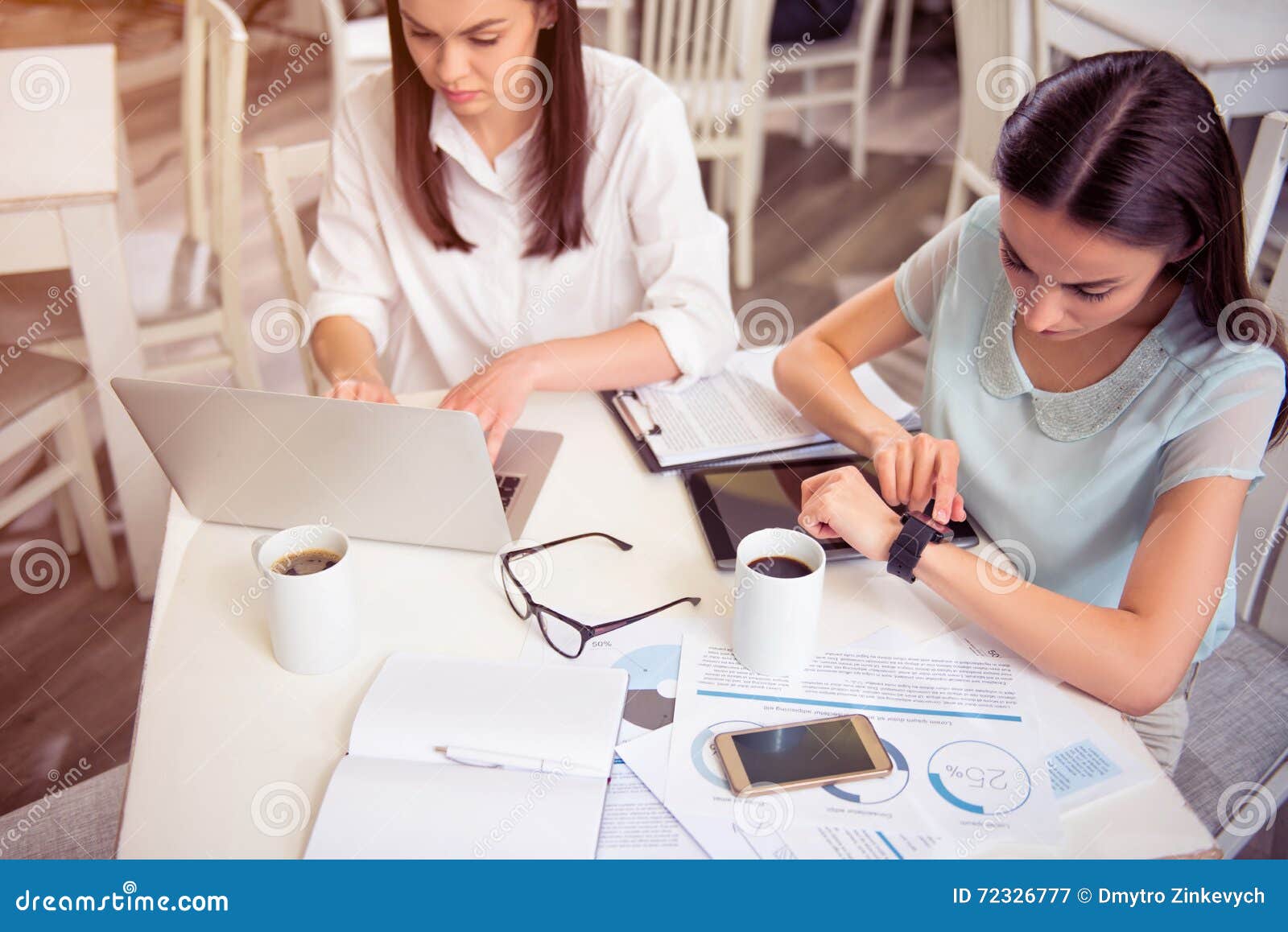 Busy Colleagues Sitting at the Table Stock Image - Image of smart ...