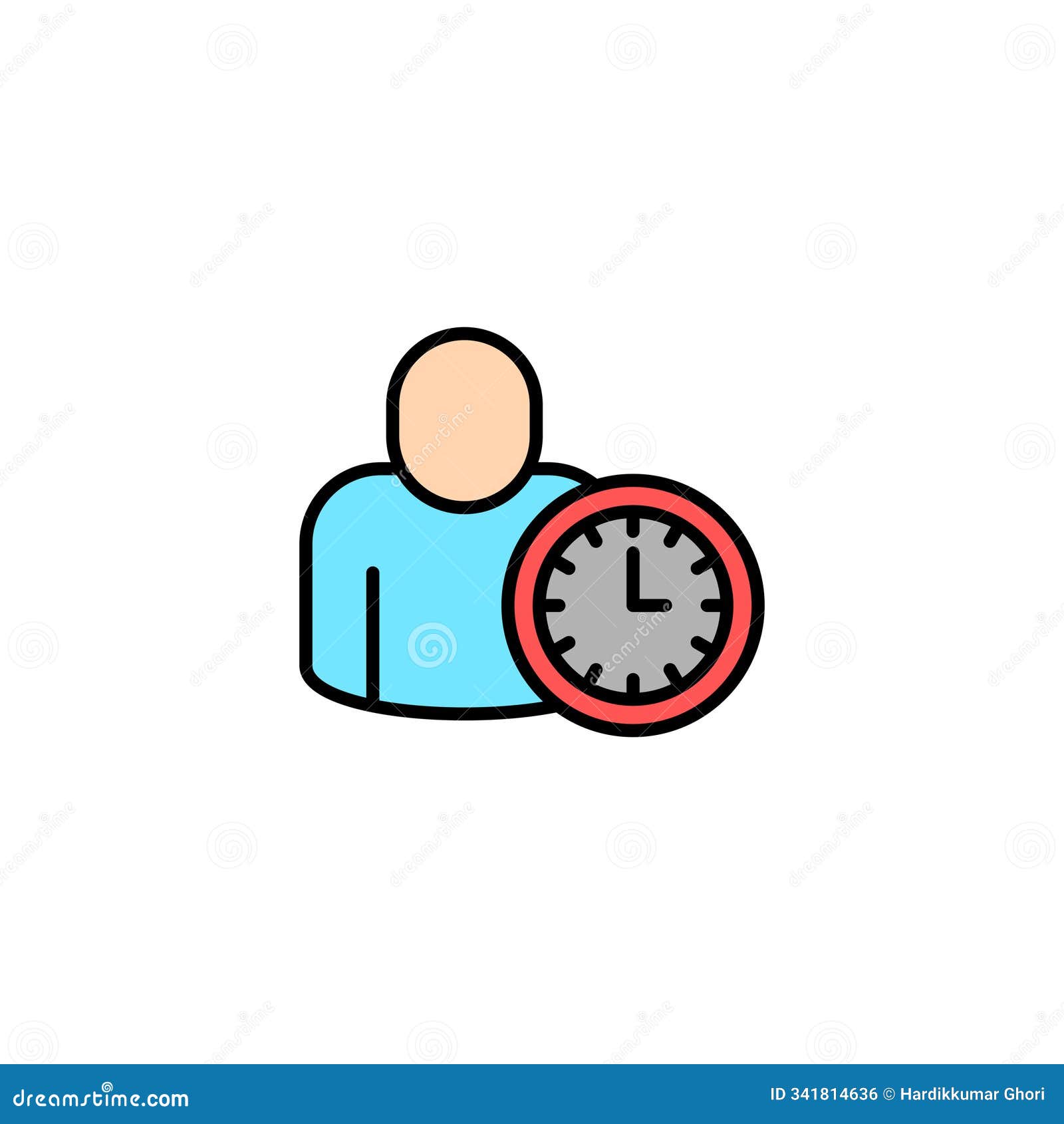 Busy Colored Vector Icon on White Background Stock Illustration ...