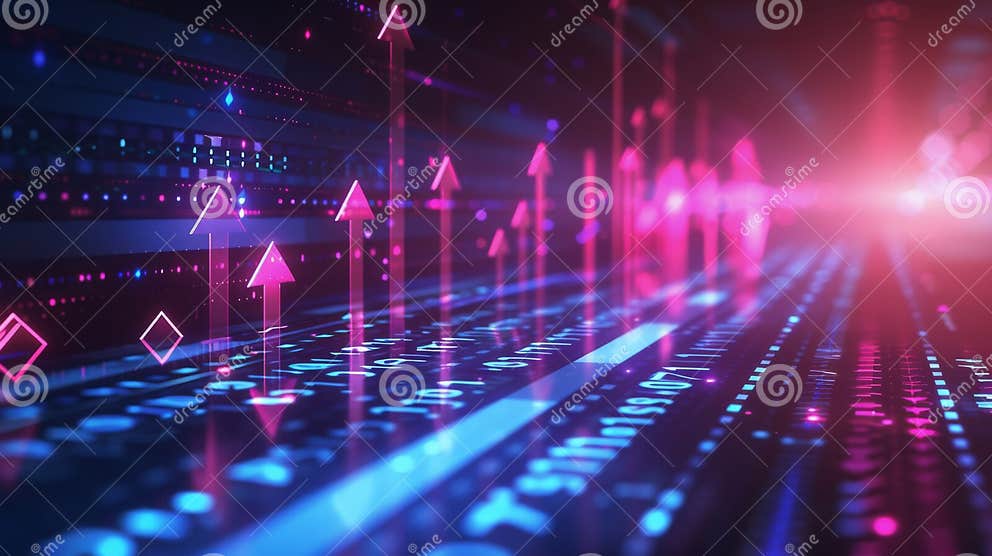 Busy Computer Screen with Numerous Arrows Stock Image - Image of ...