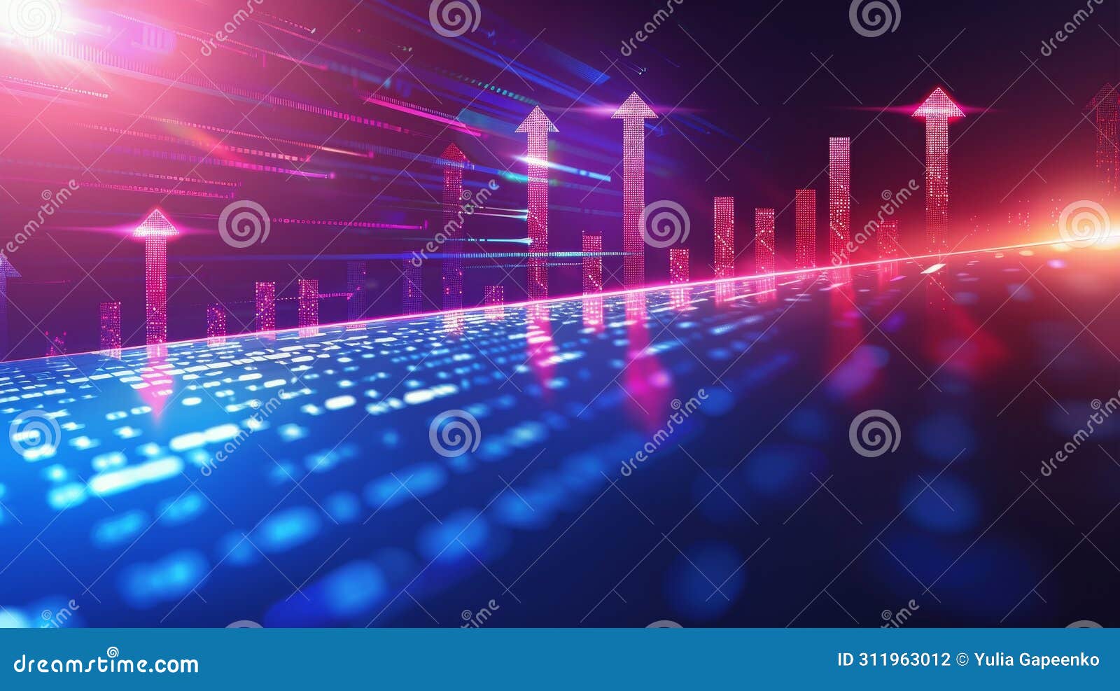 Busy Computer Screen with Numerous Arrows Stock Photo - Image of ...